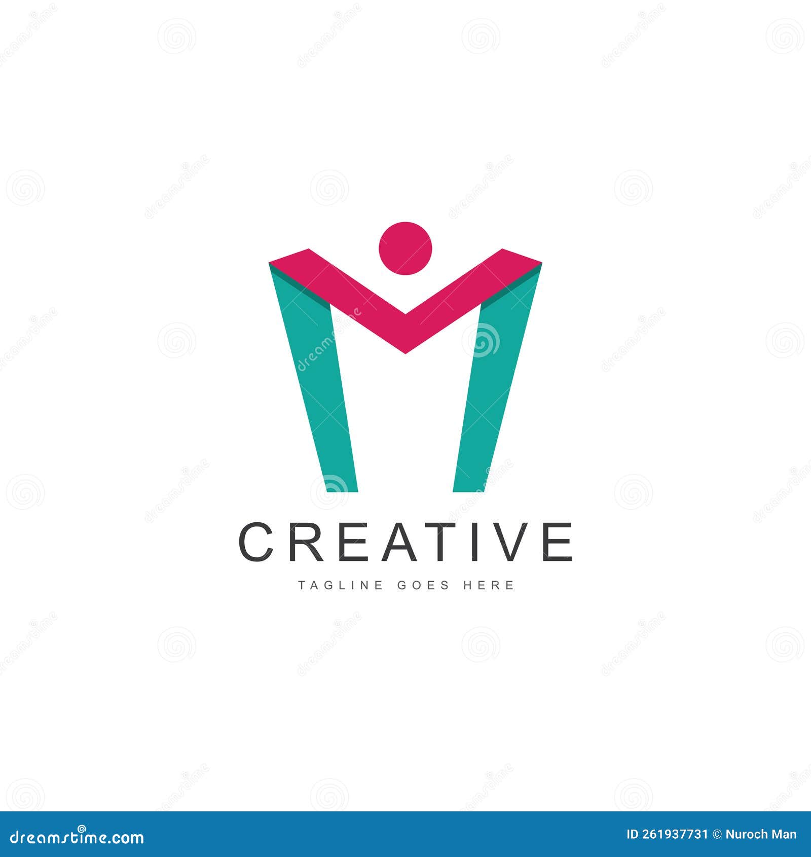 Partnership Humanity Letter M Vector Logo. Stock Vector - Illustration ...