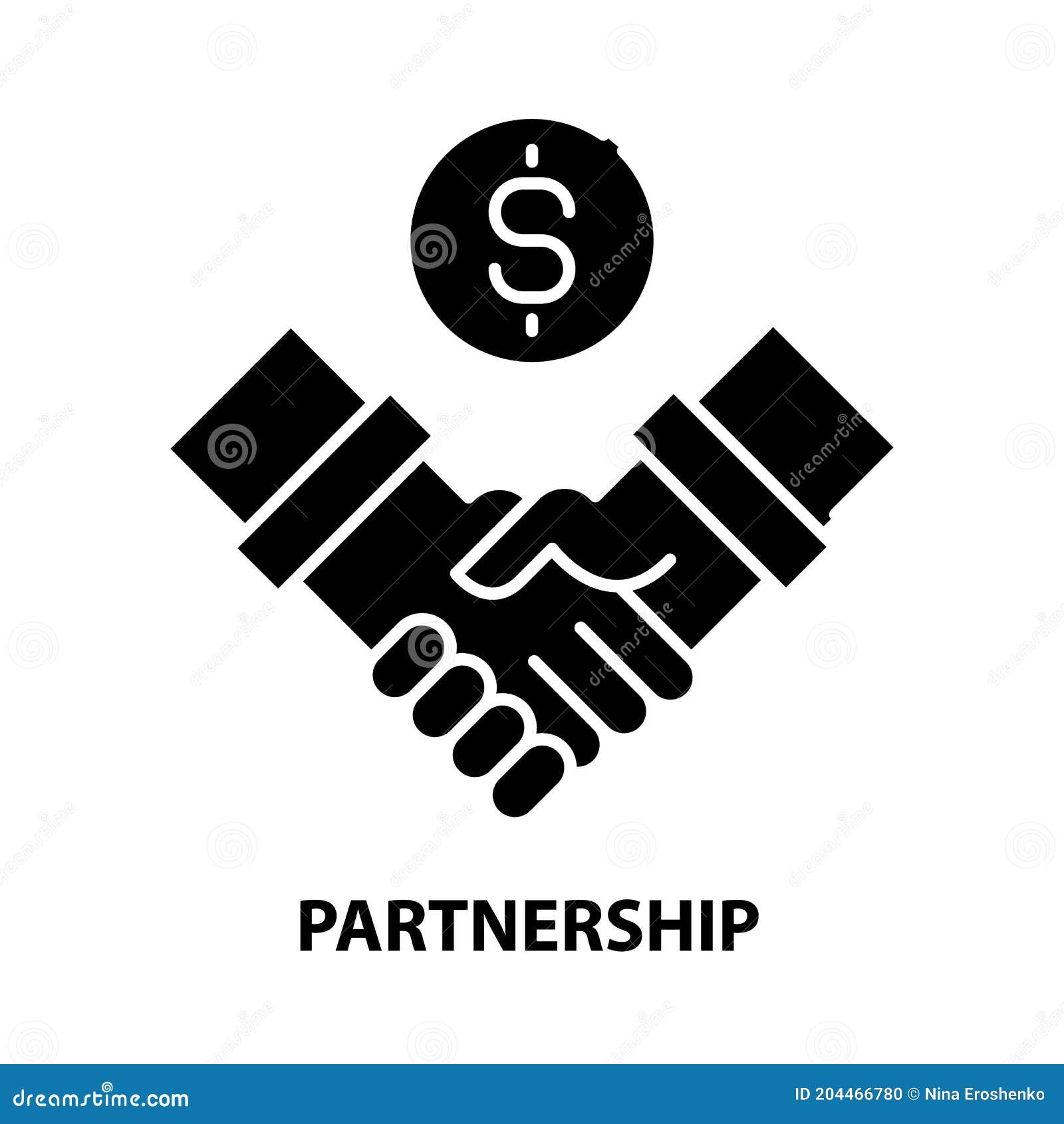 Partnership Icon, Black Vector Sign with Editable Strokes, Concept ...
