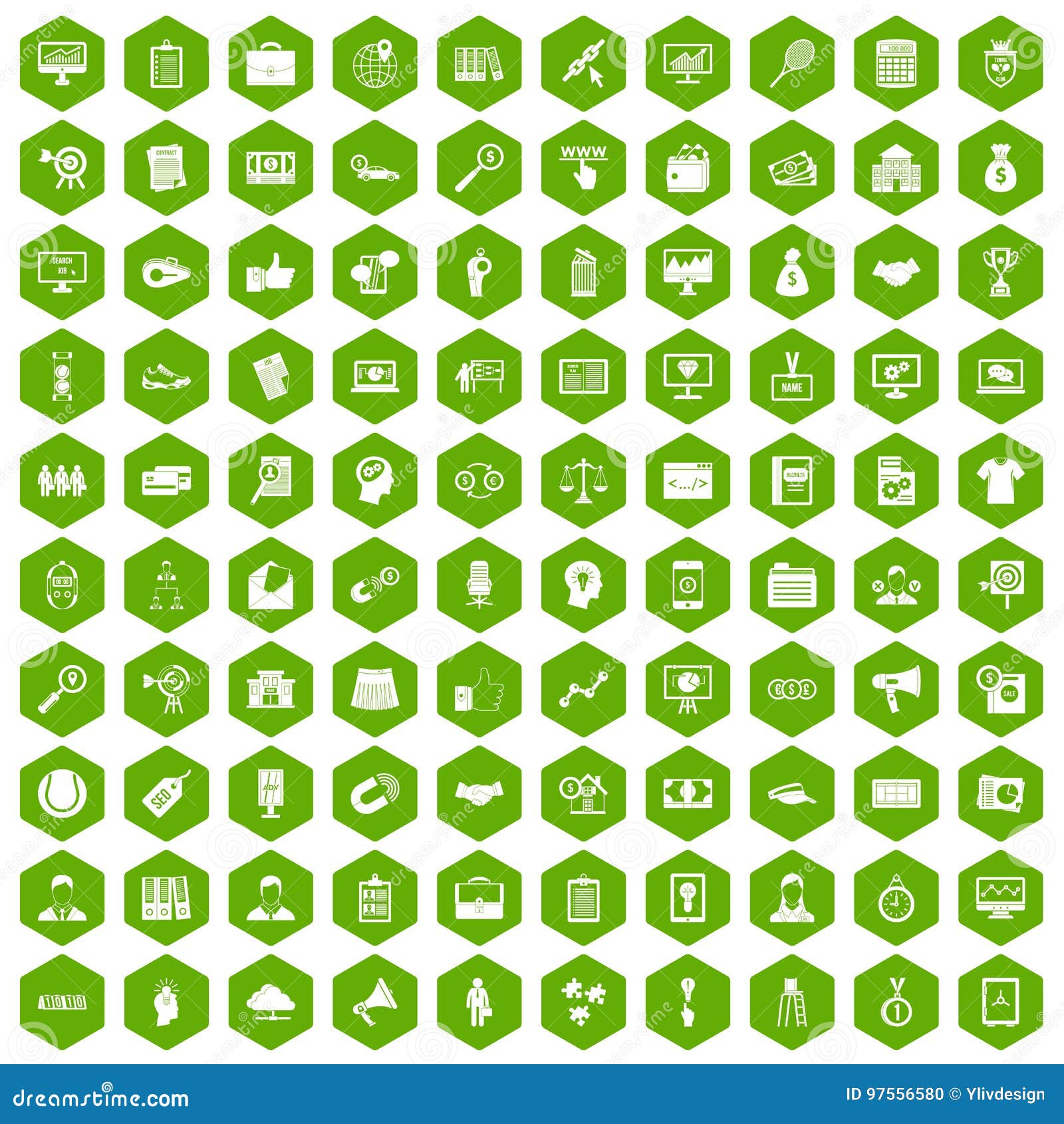 100 Partnership Icons Hexagon Green Stock Vector - Illustration of ...