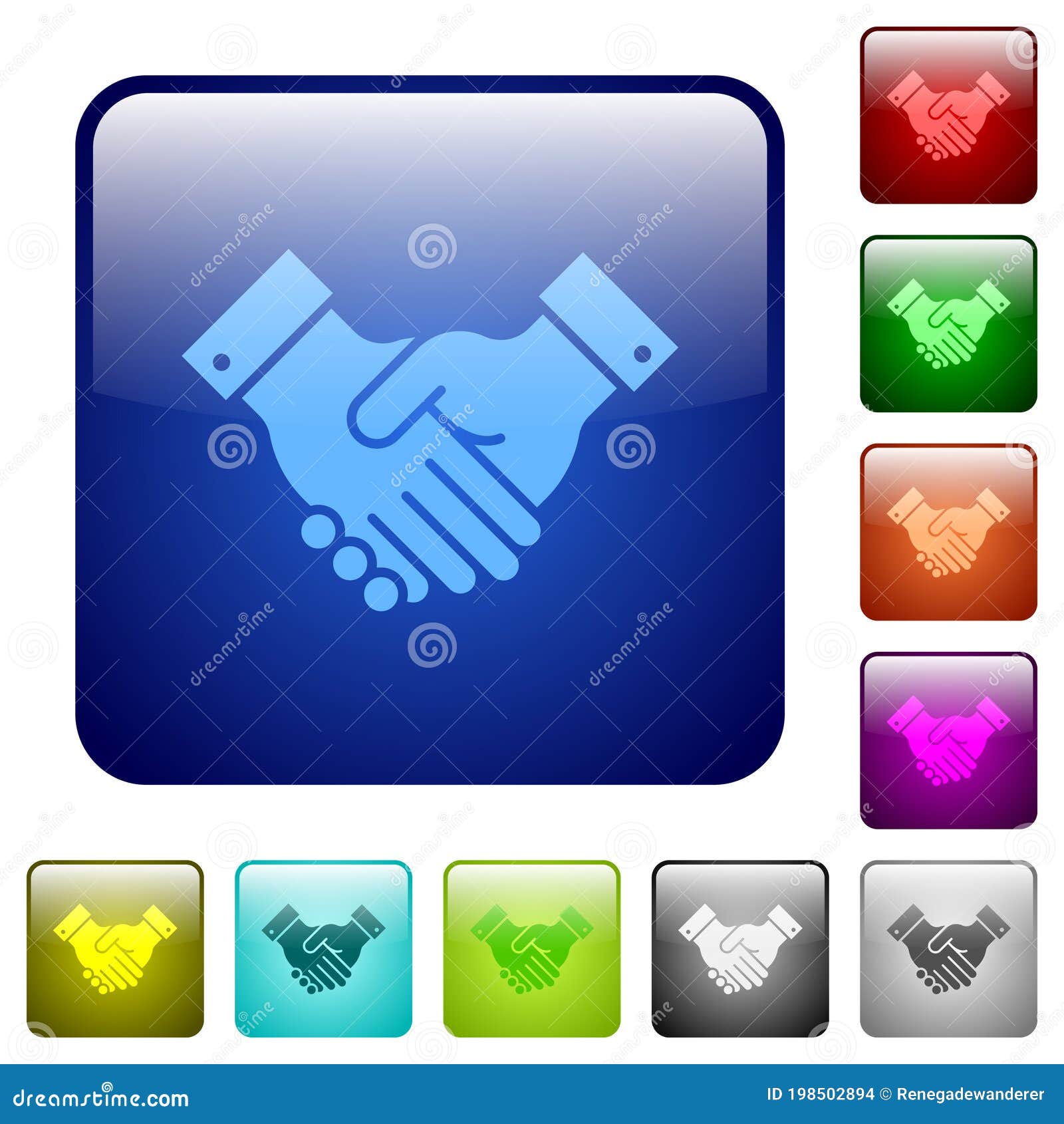 Partnership Color Square Buttons Stock Vector - Illustration of ...