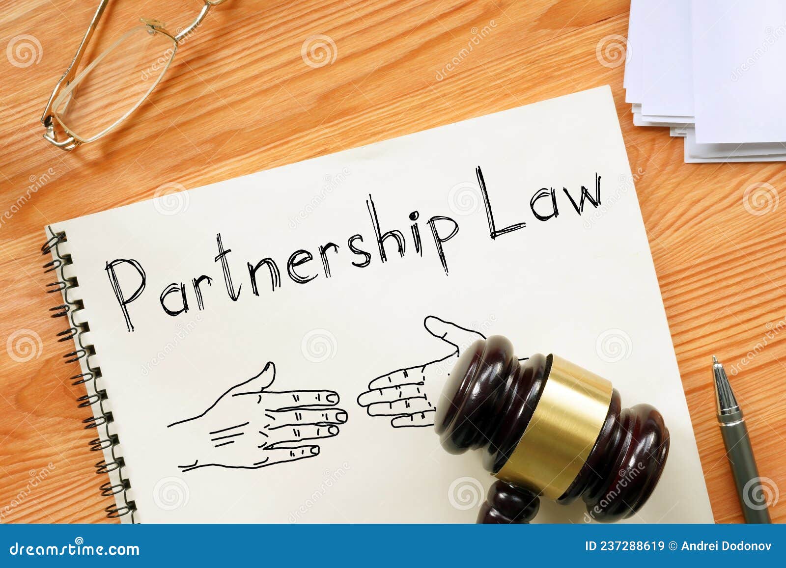 Partnership Law is Shown on the Business Photo Using the Text Stock ...