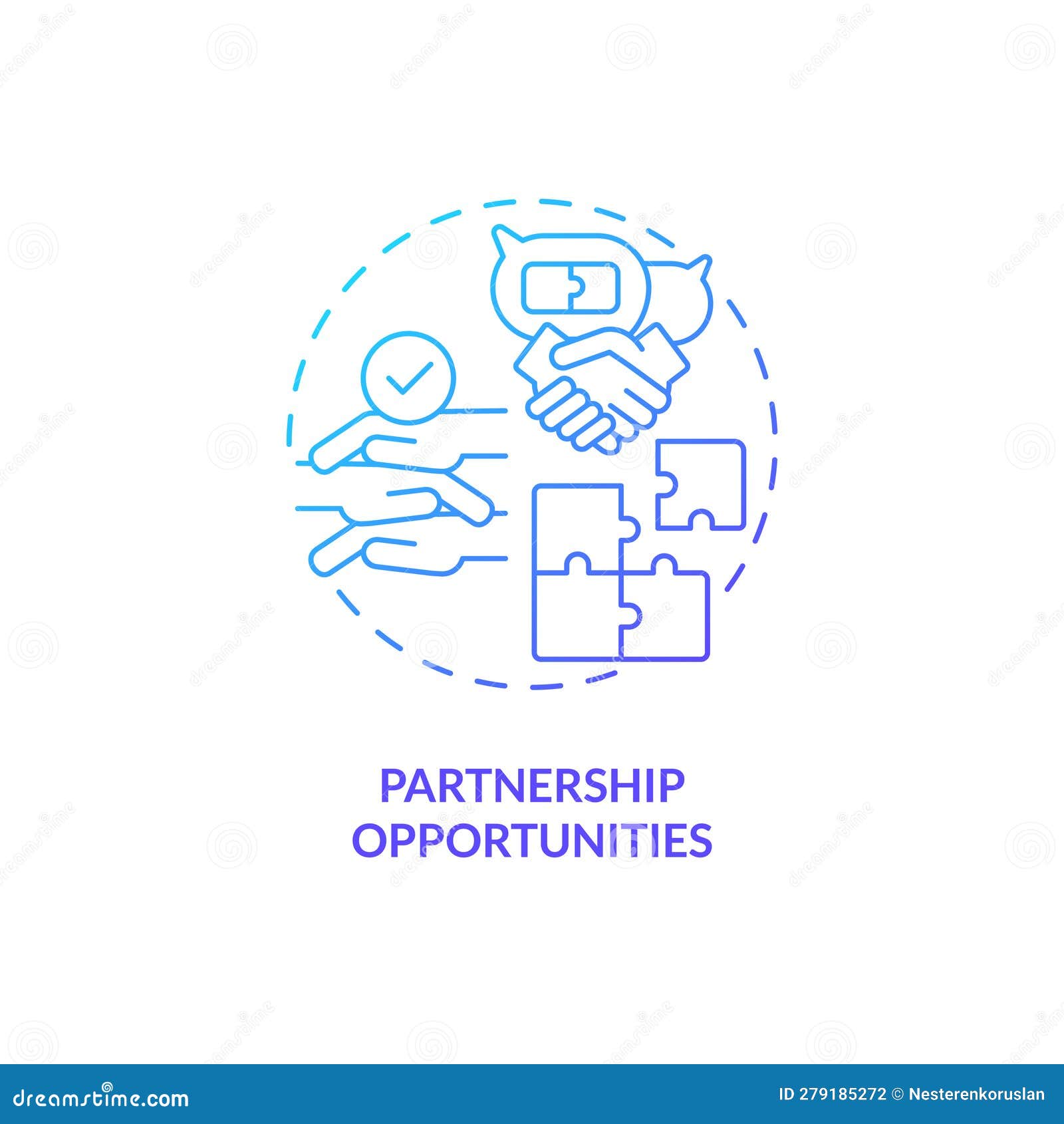 Partnership Opportunities Blue Gradient Concept Icon Stock Vector ...
