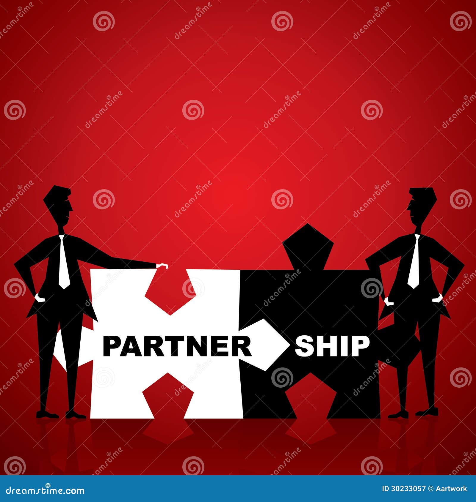 Partnership Puzzle Piece in Hand Stock Vector - Illustration of connect ...