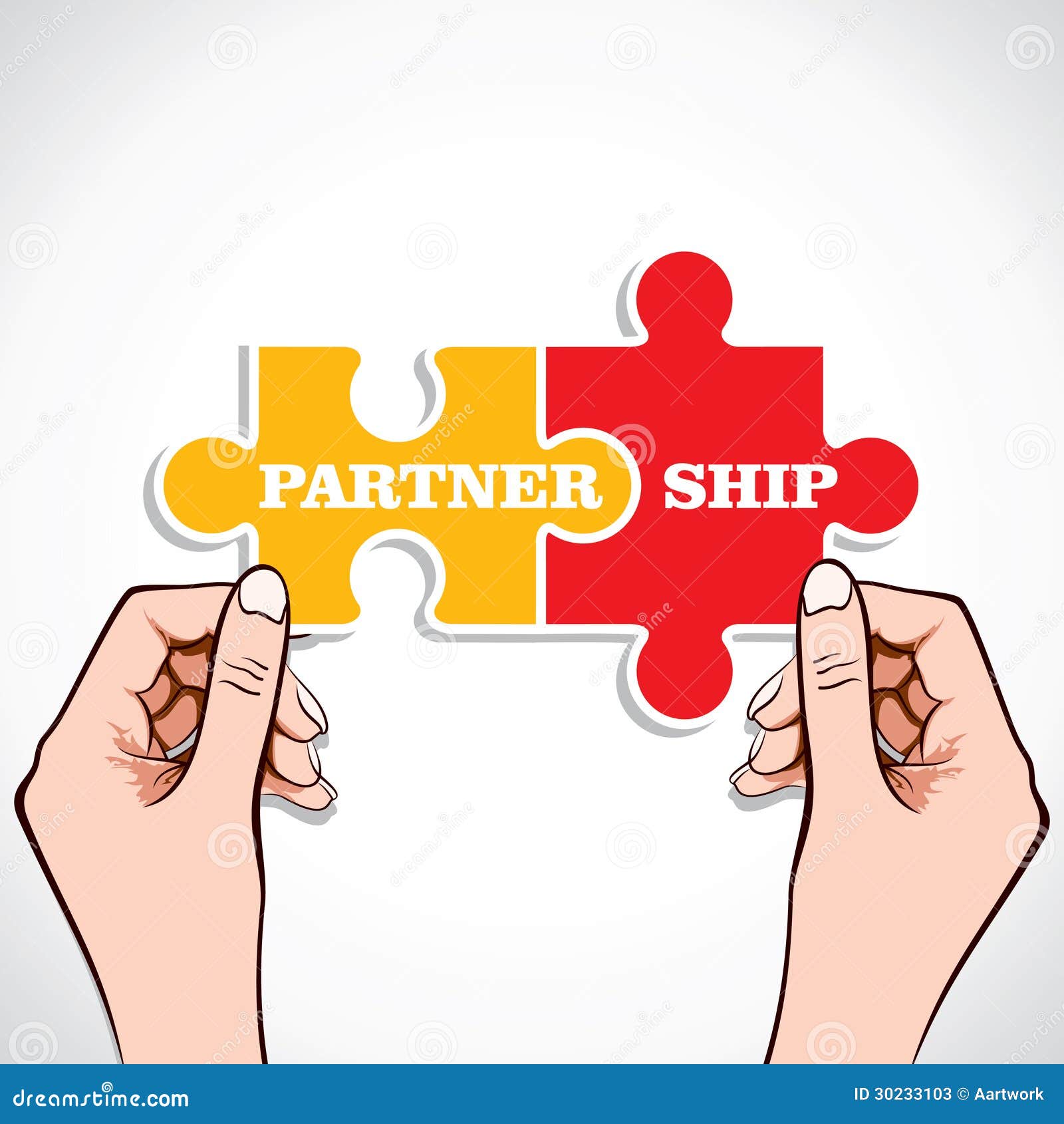 Partnership Puzzle Vector Person Business Illustration Teamwork Concept ...