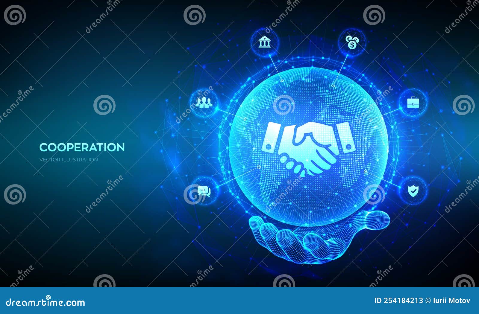 Partnership Technology Concept. Business Partnership. Global Cooperation Network. Internet ...