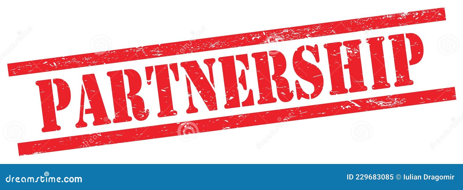 PARTNERSHIP Text on Red Grungy Rectangle Stamp Stock Illustration ...