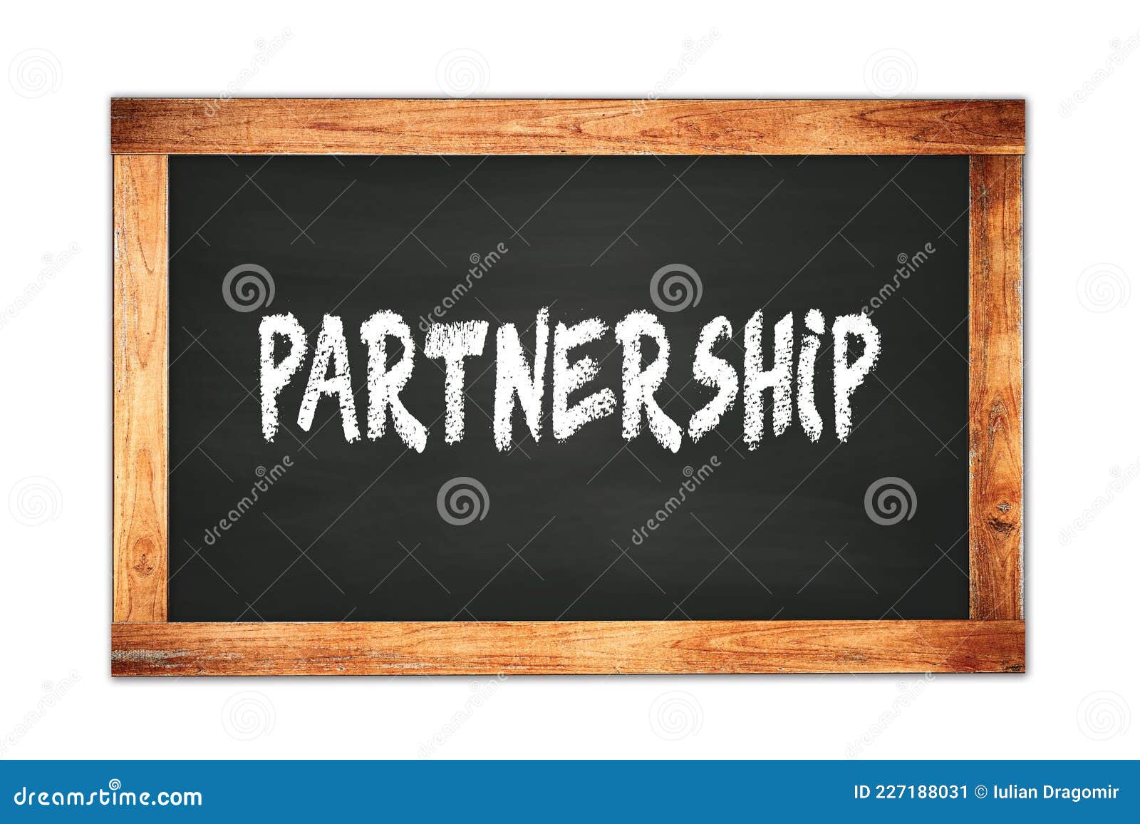 PARTNERSHIP Text Written on Wooden Frame School Blackboard Stock ...