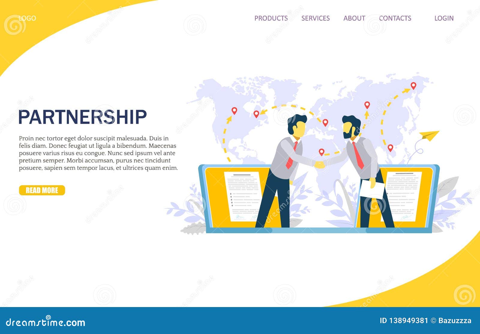 Partnership Vector Website Landing Page Design Template Stock Vector ...
