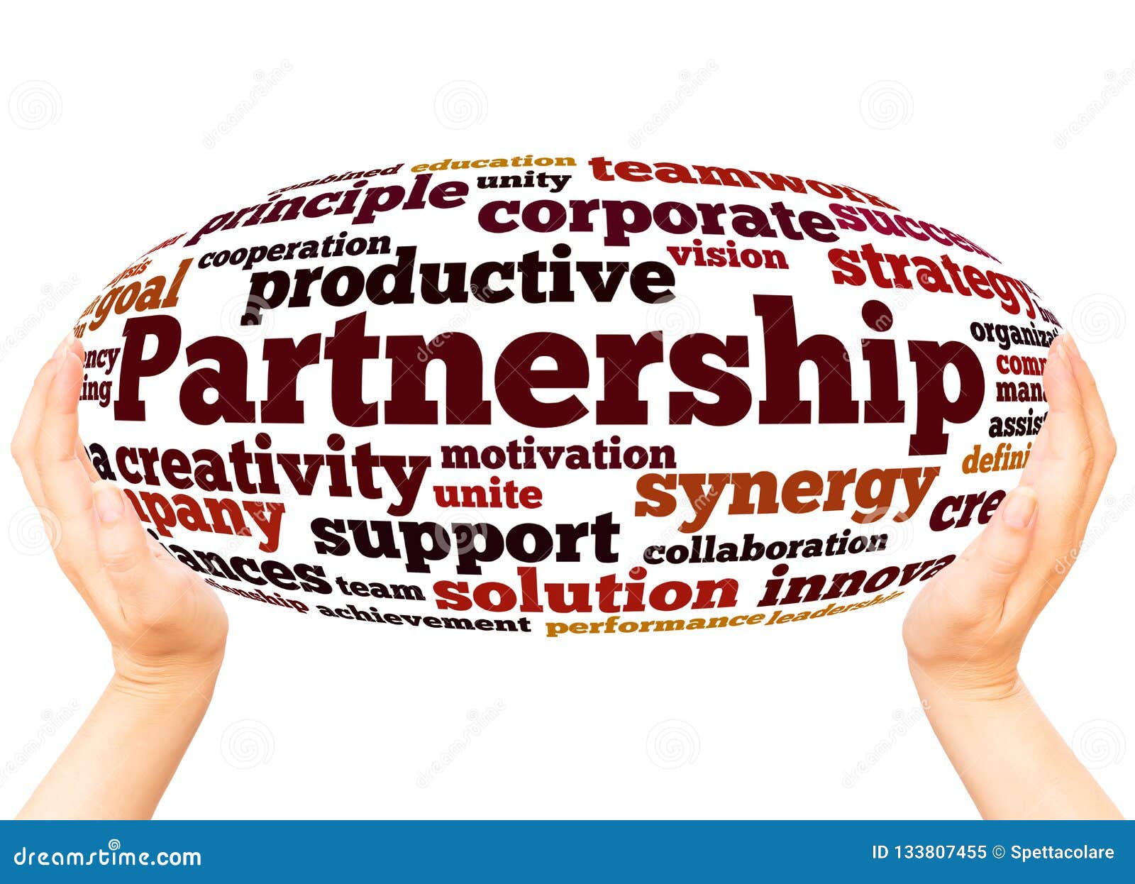 Partnership Word Cloud Hand Sphere Concept Stock Illustration ...
