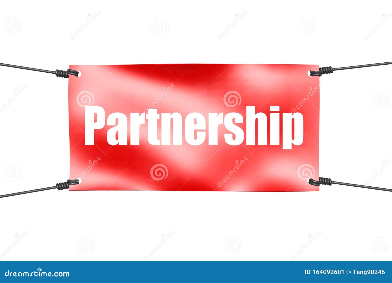 Partnership Word with Red Banner Stock Illustration - Illustration of ...