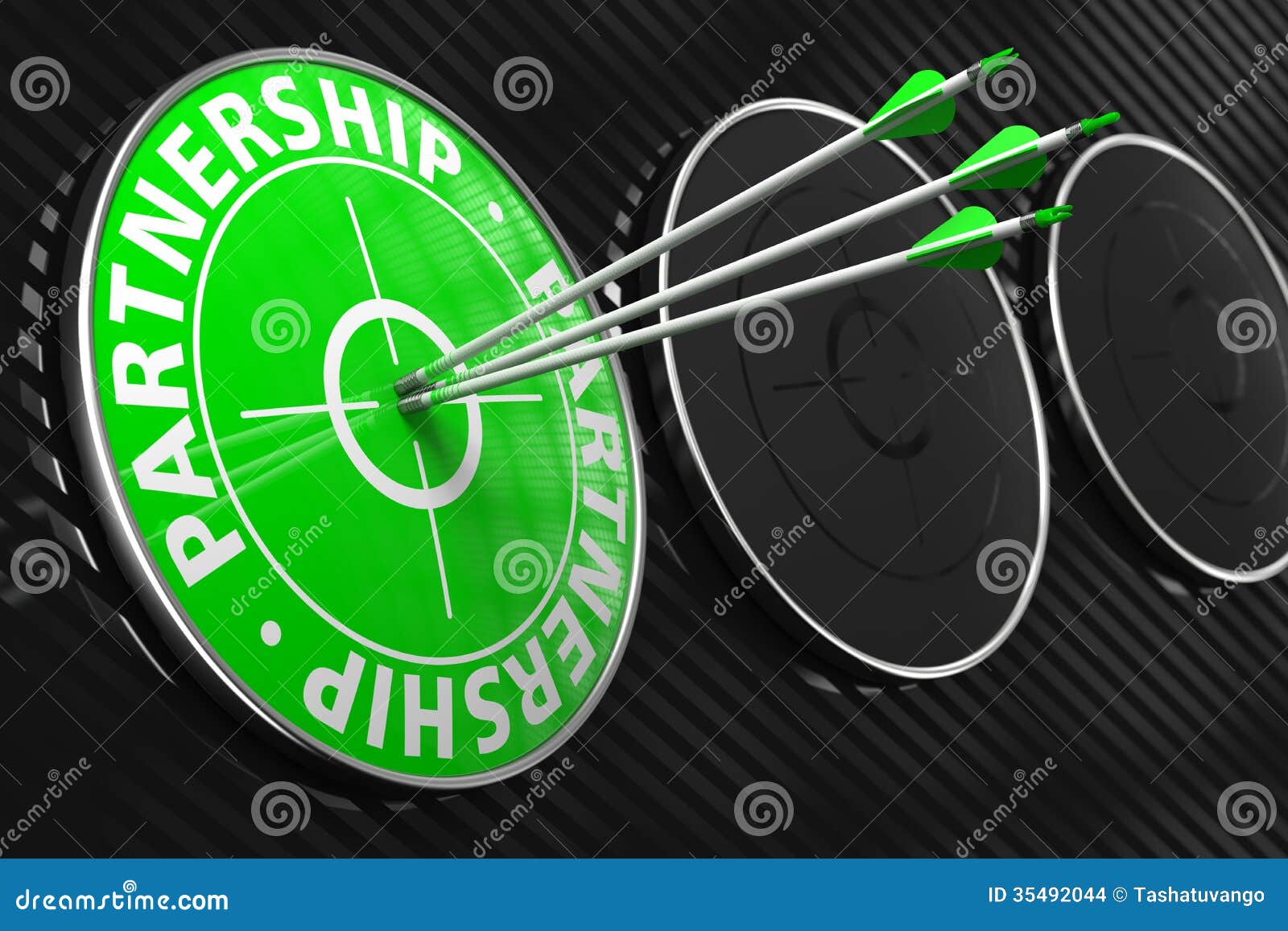 Partnership Words on Green Target. Stock Photo - Image of corporate ...