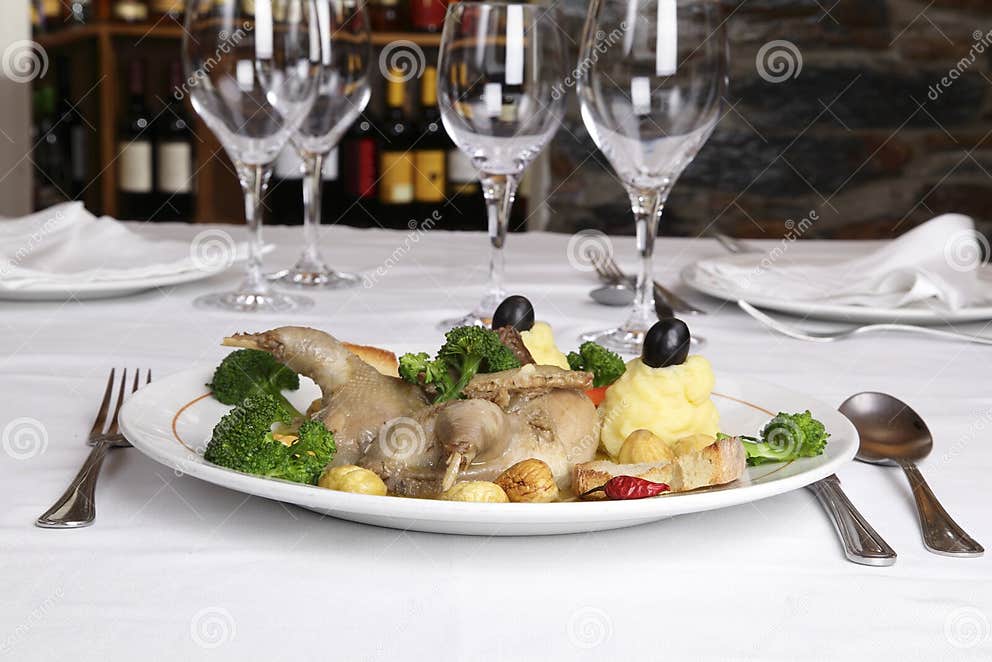 Partridge Stuffed with Chestnuts Stock Image - Image of diet, natural ...