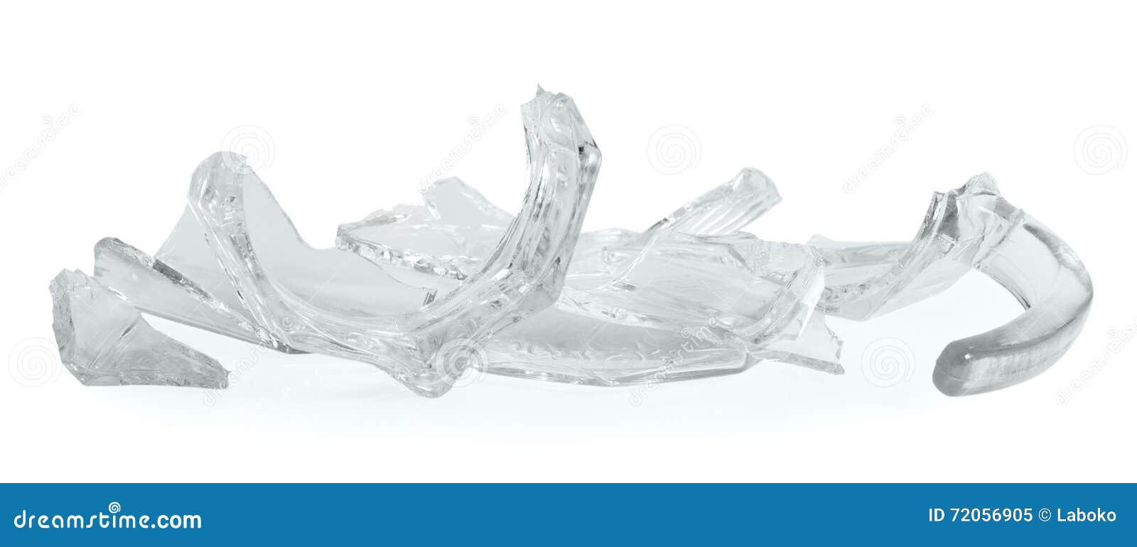 Parts of Broken Glass Jar Isolated on White Background. Stock Image ...