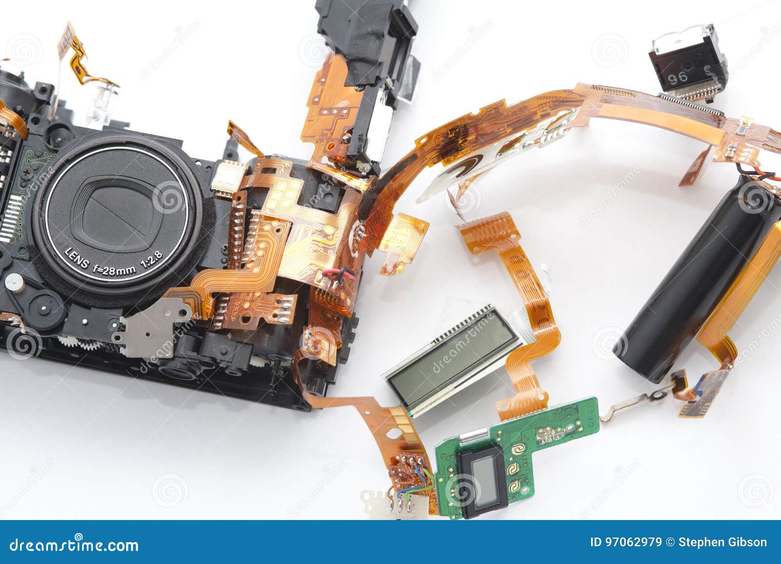 Parts of Disassembled Compact Camera Stock Image - Image of digital ...