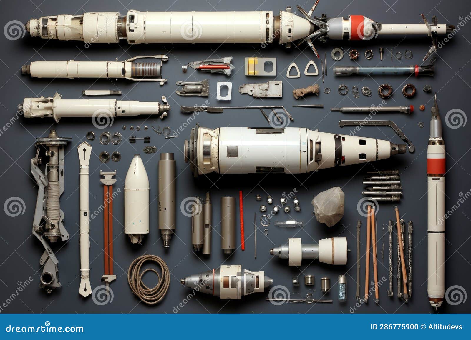 Parts of a Disassembled Reusable Rocket Stock Illustration ...