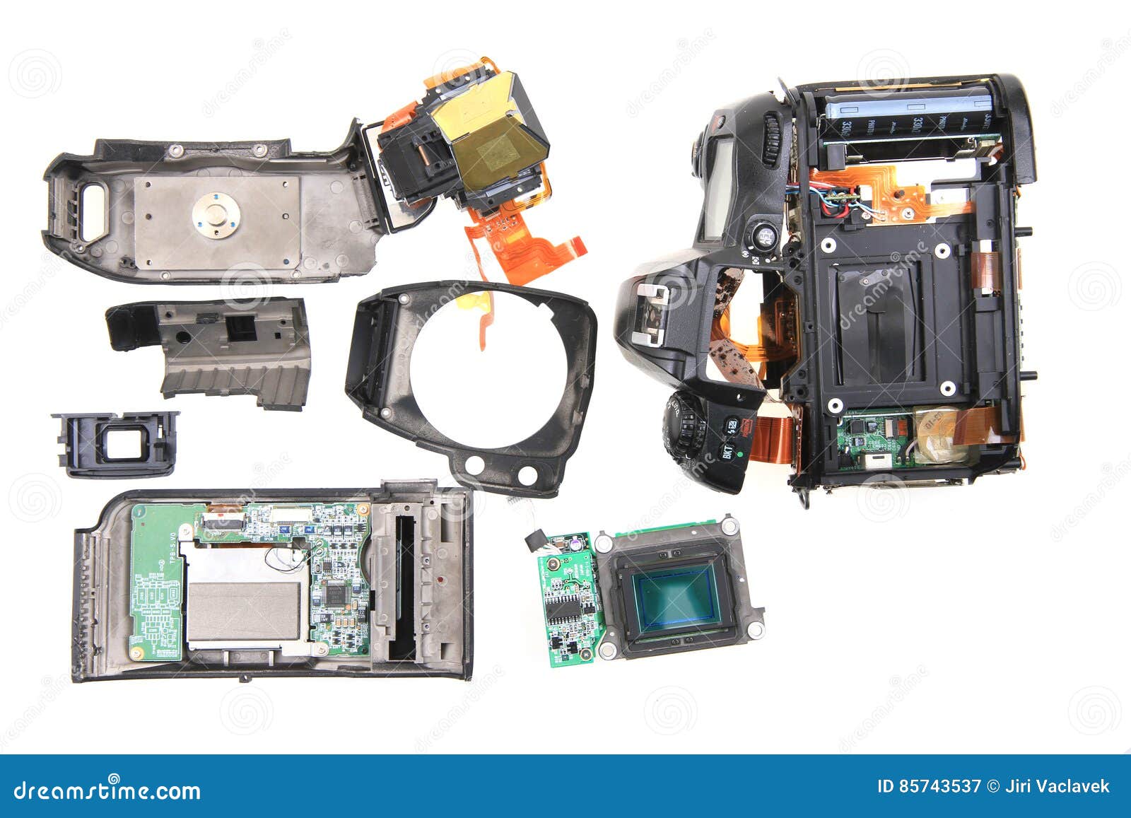 Parts of dslr camera stock image. Image of lens, inside - 85743537