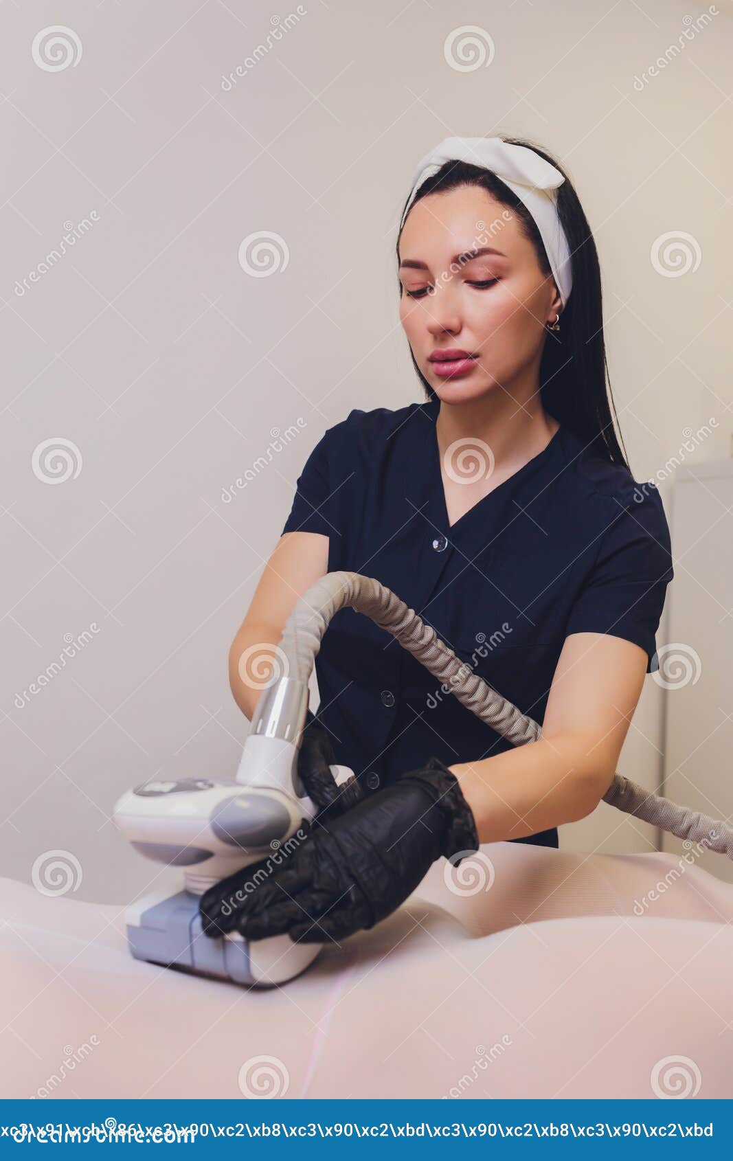 Parts Of Female Body In Special White Suit Having Anti Cellulite