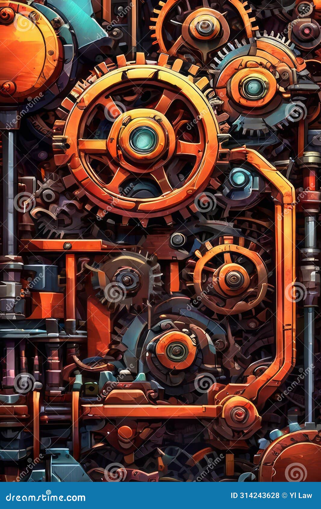 A Parts and Gears Steampunk Background Texture Stock Illustration ...