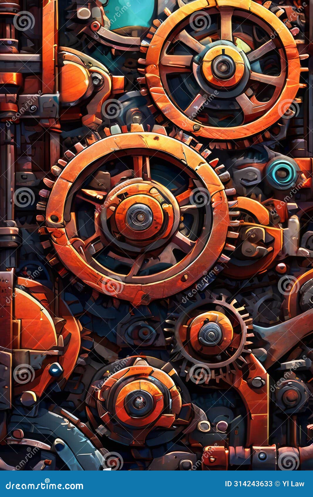 A Parts and Gears Steampunk Background Texture Stock Illustration ...