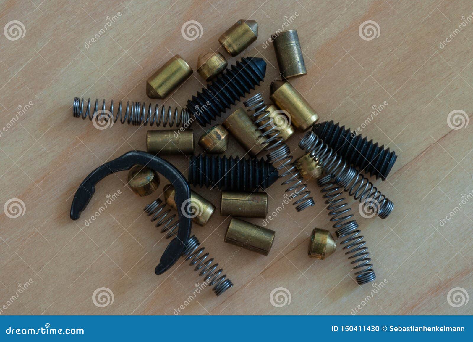 Parts from inside a lock stock photo. Image of pins - 150411430