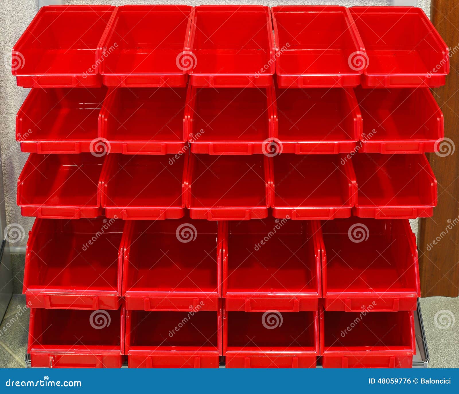 Parts rack red stock photo. Image of storehouse, plastic - 48059776