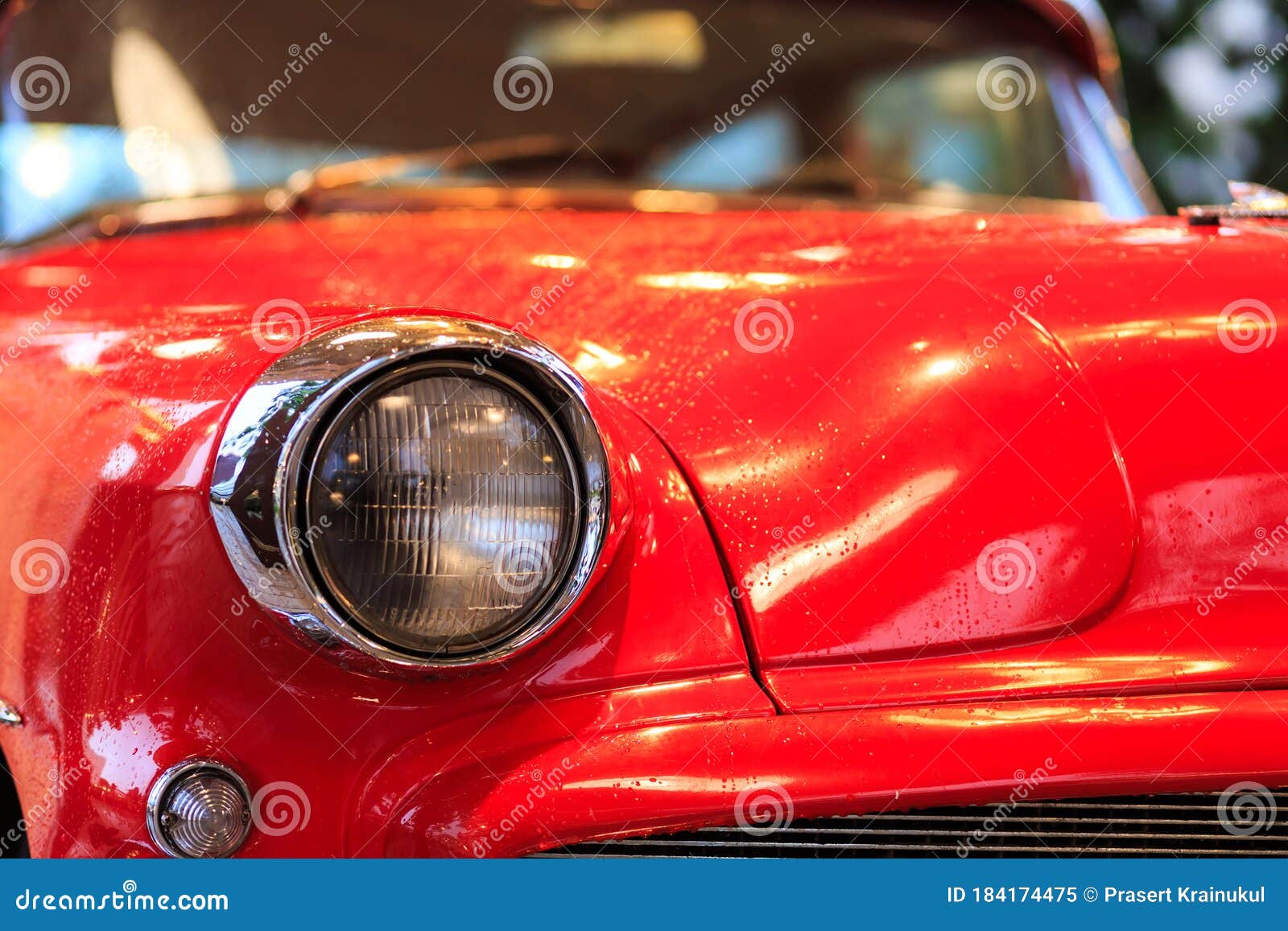 A Parts of the Red Vintage Car Stock Image - Image of luxury, vintage ...
