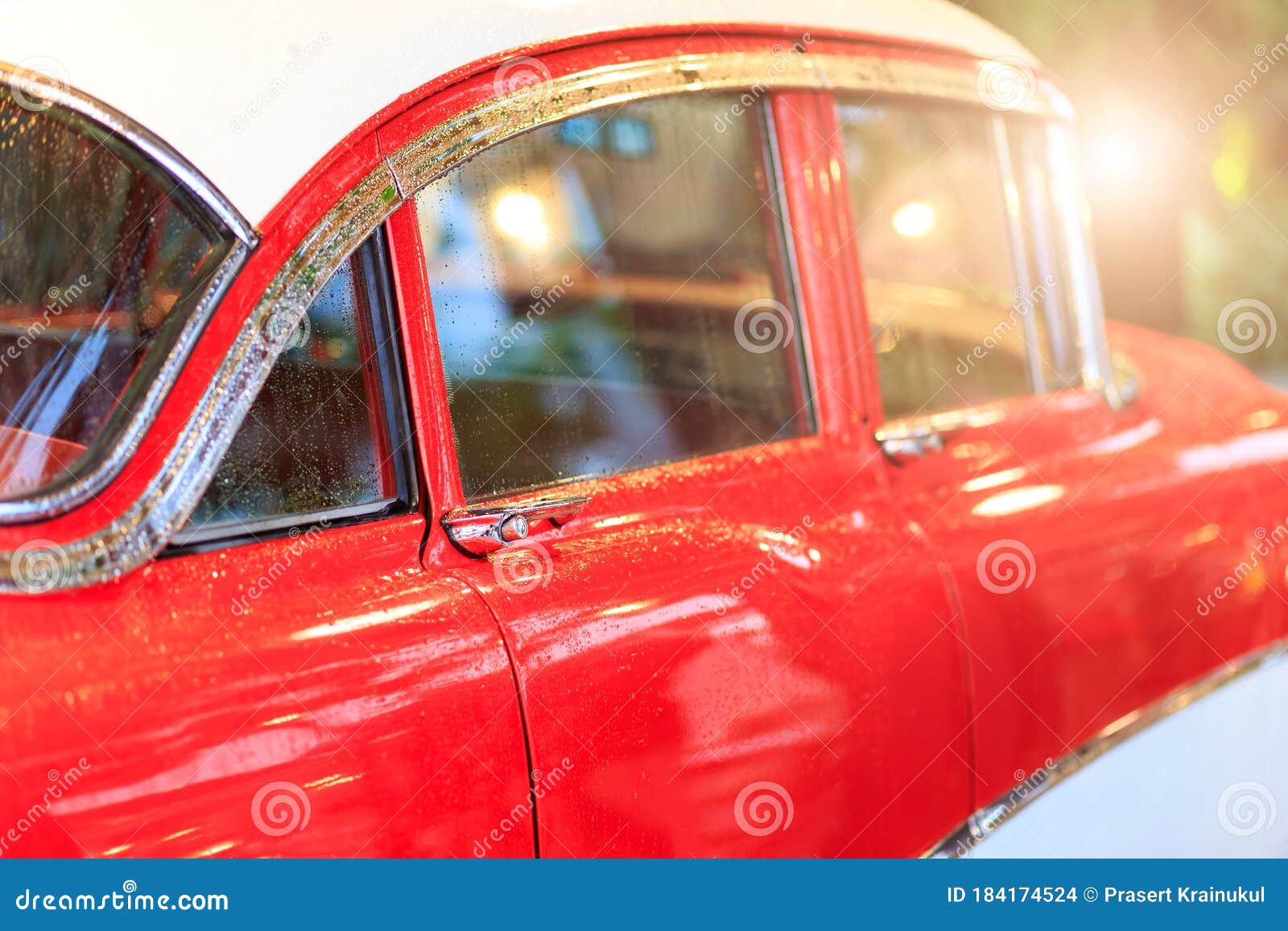 A Parts of the Red Vintage Car Stock Photo - Image of luxury ...