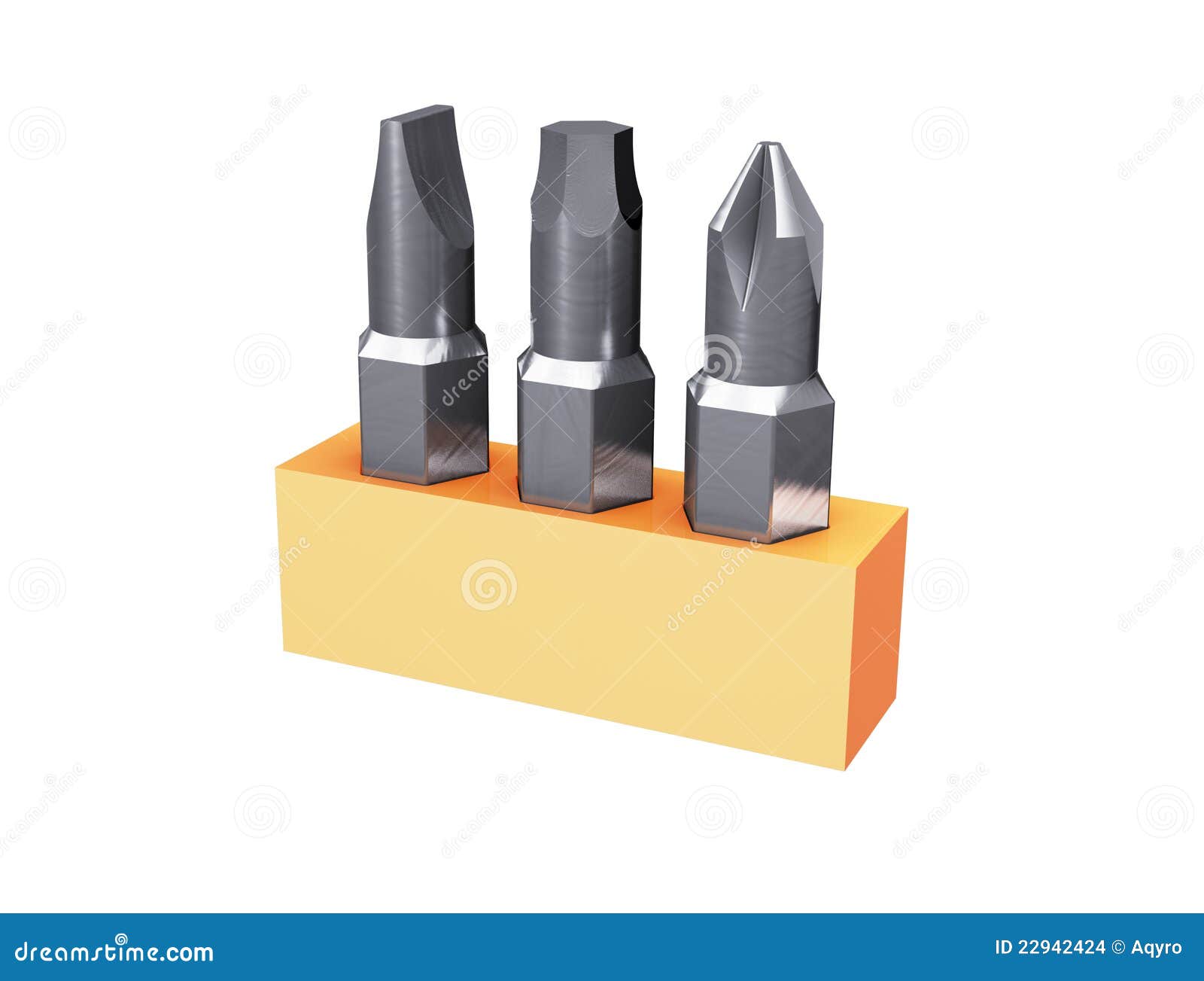 Parts of Screwdrivers Toolkit Isolated 3d Model Stock Illustration ...