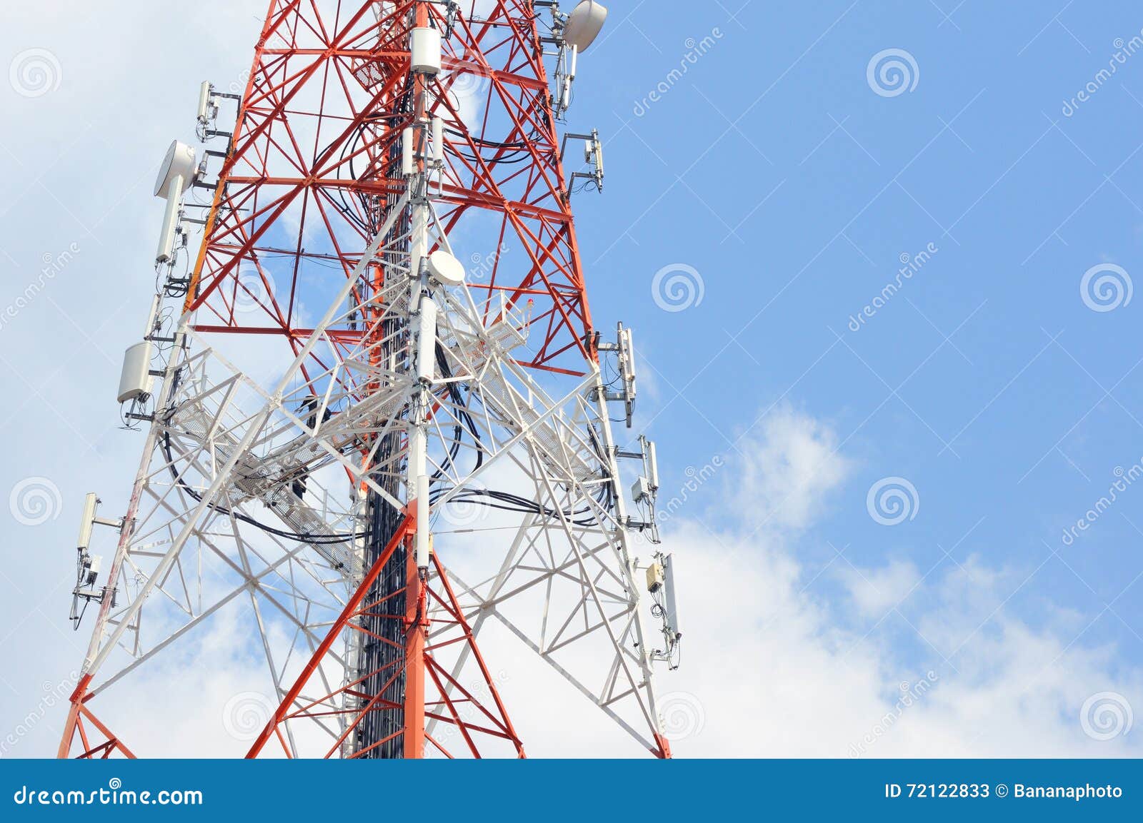 Parts of Telecommunication Tower with Blue Sky Stock Image - Image of ...