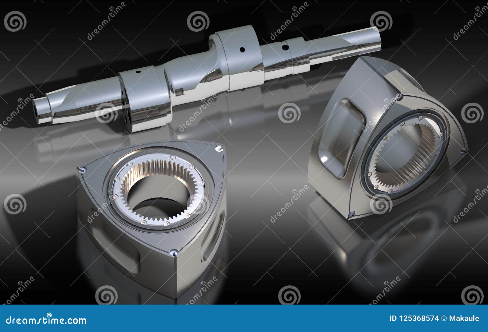 The Parts from Wankel Engine. Stock Illustration - Illustration of ...