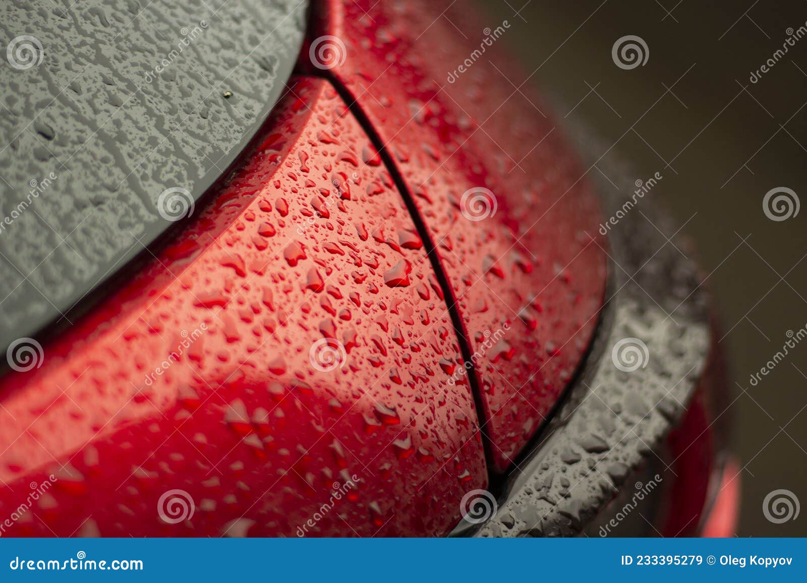 Parts of a Wet Car. Drops on the Surface of the Machine Stock Image ...