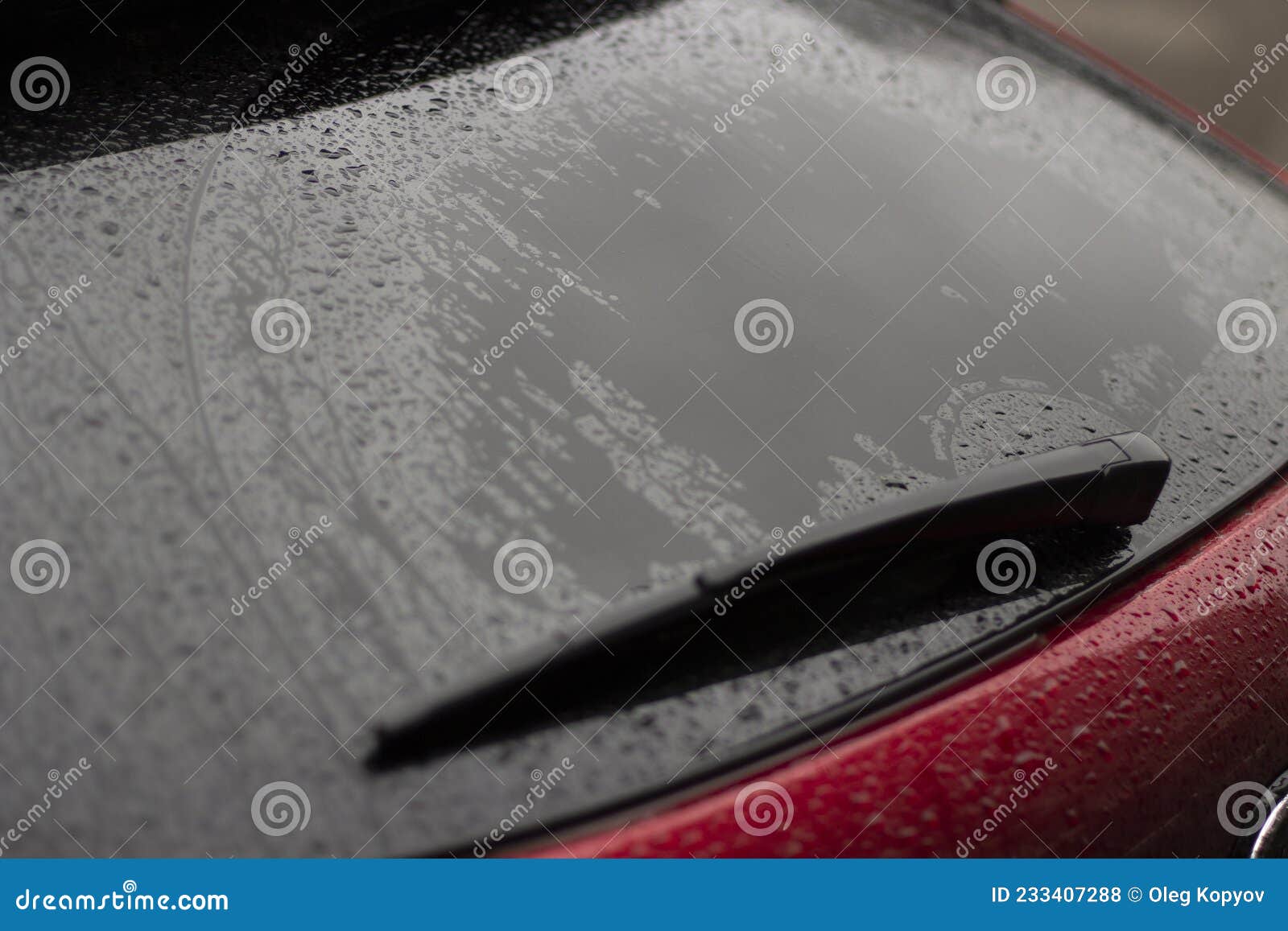 Parts of a Wet Car. Drops on the Surface of the Machine Stock Photo ...