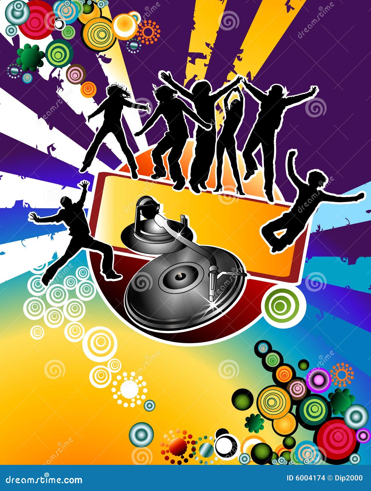 Party stock vector. Illustration of funky, girl, frame - 6004174