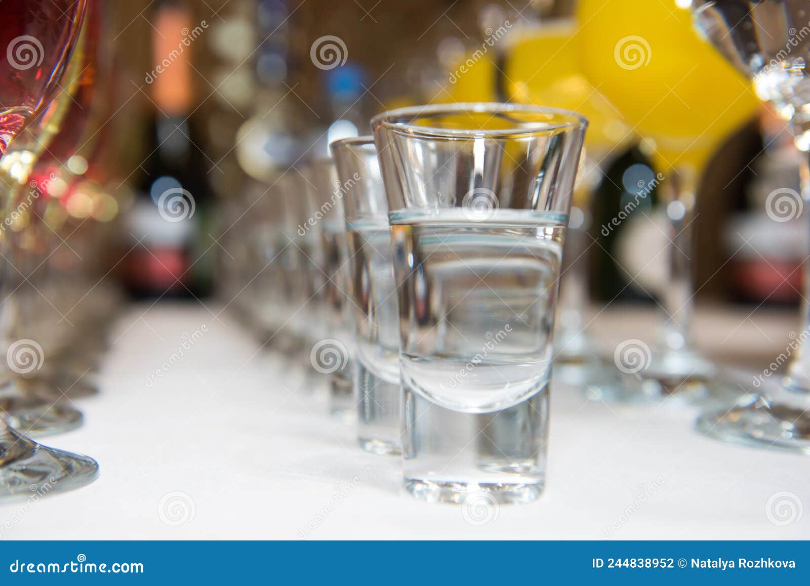 Glasses of Vodka on the Festive Table. Stock Photo - Image of dinner ...