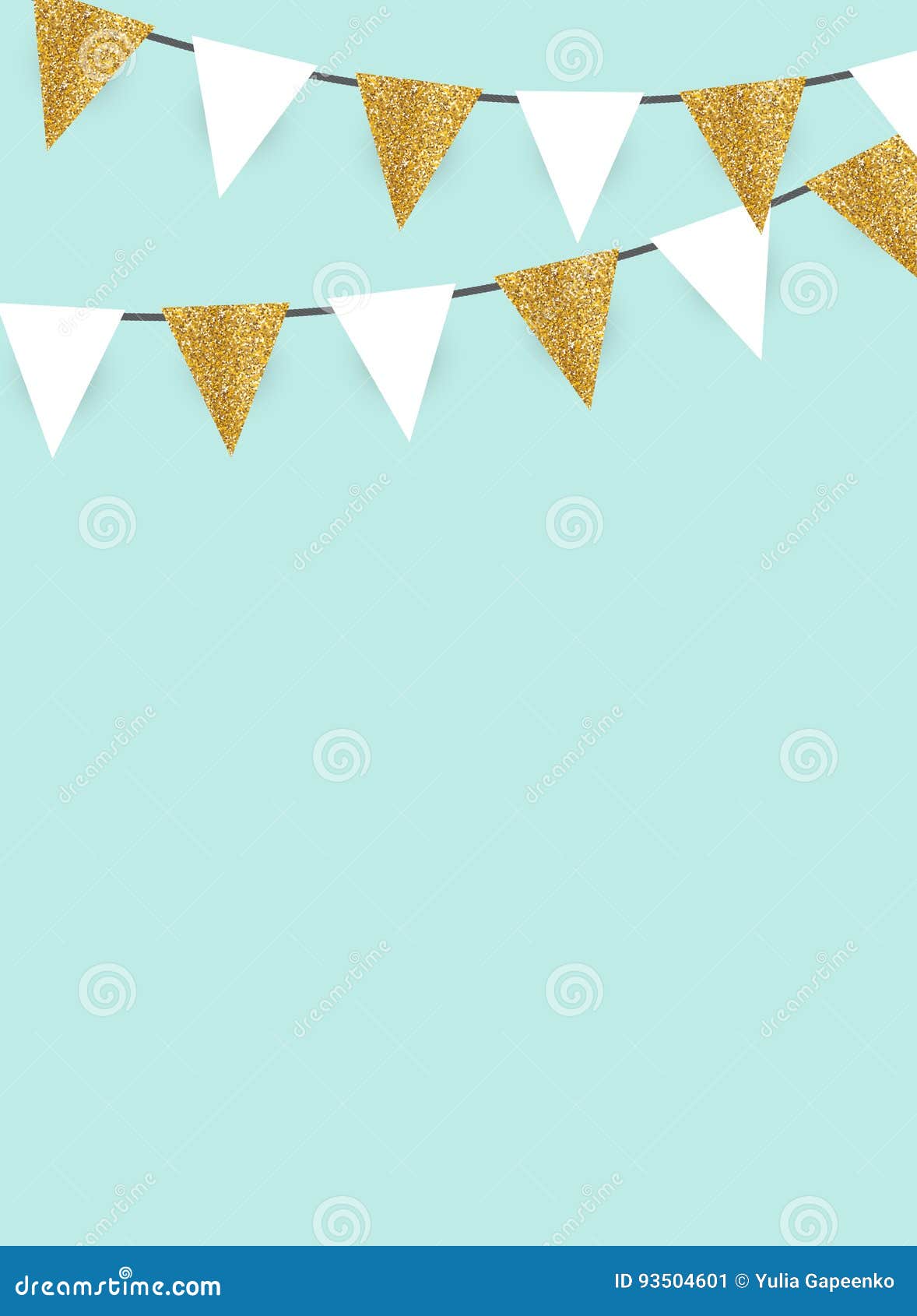 Party Background with Golden Glitter Flags Vector Illustration Stock ...