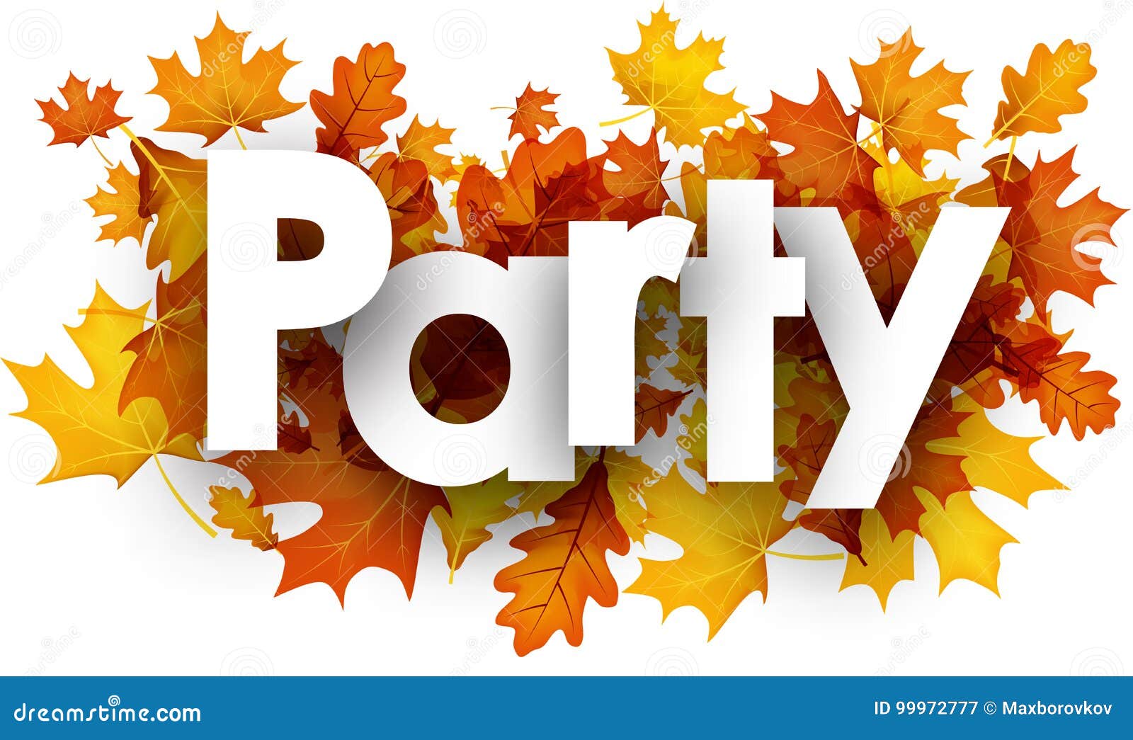 Party Background with Golden Leaves. Stock Vector - Illustration of ...