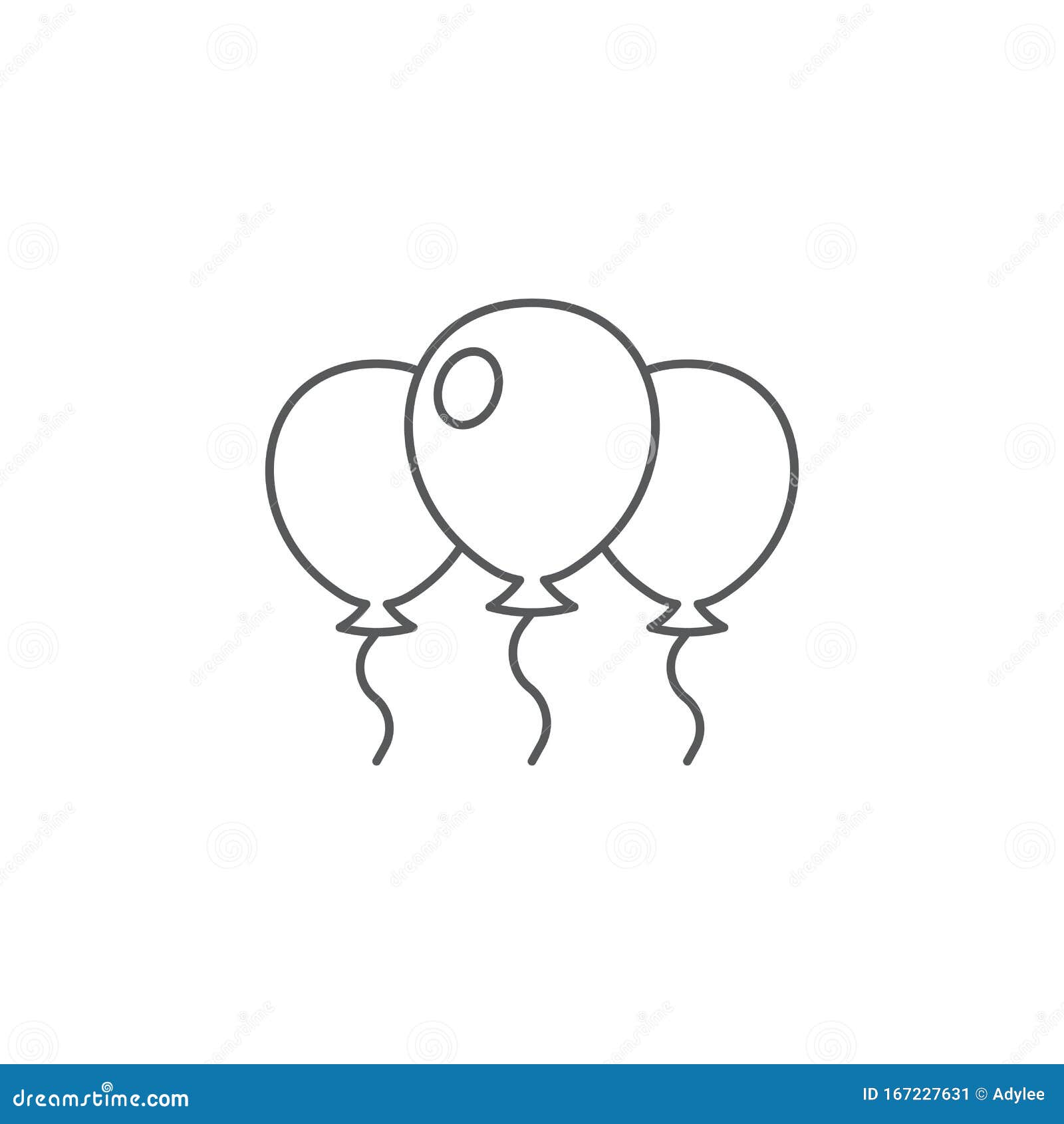 Party Balloon Vector Icon Symbol Isolated on White Background Stock ...