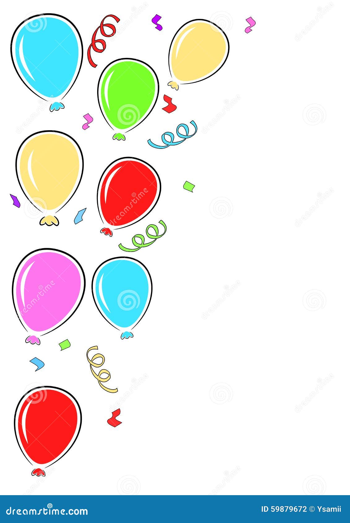 Party balloons border stock vector. Illustration of happy - 59879672