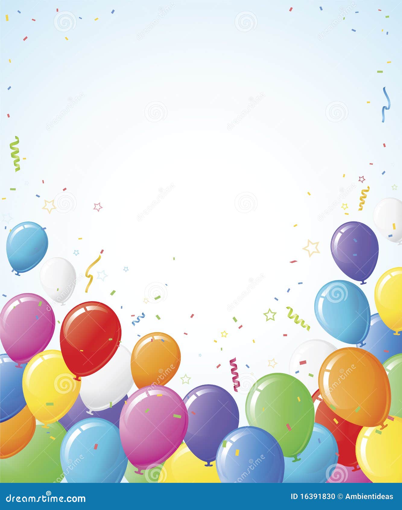 Party Balloons Confetti Border Stock Vector - Illustration of ...
