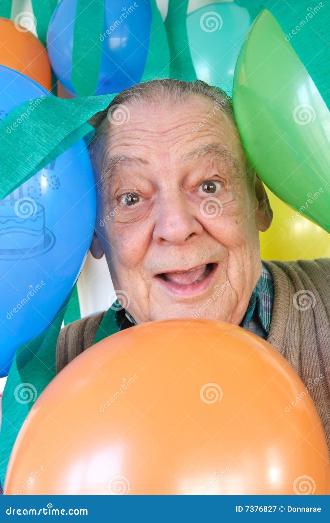 Party Balloons & Elderly Man Stock Image - Image of lifestyles ...
