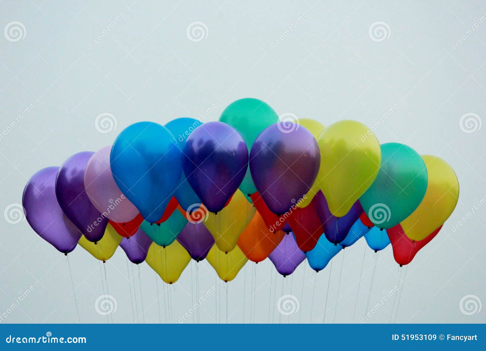 Party balloons high up stock image. Image of cord, colours - 51953109