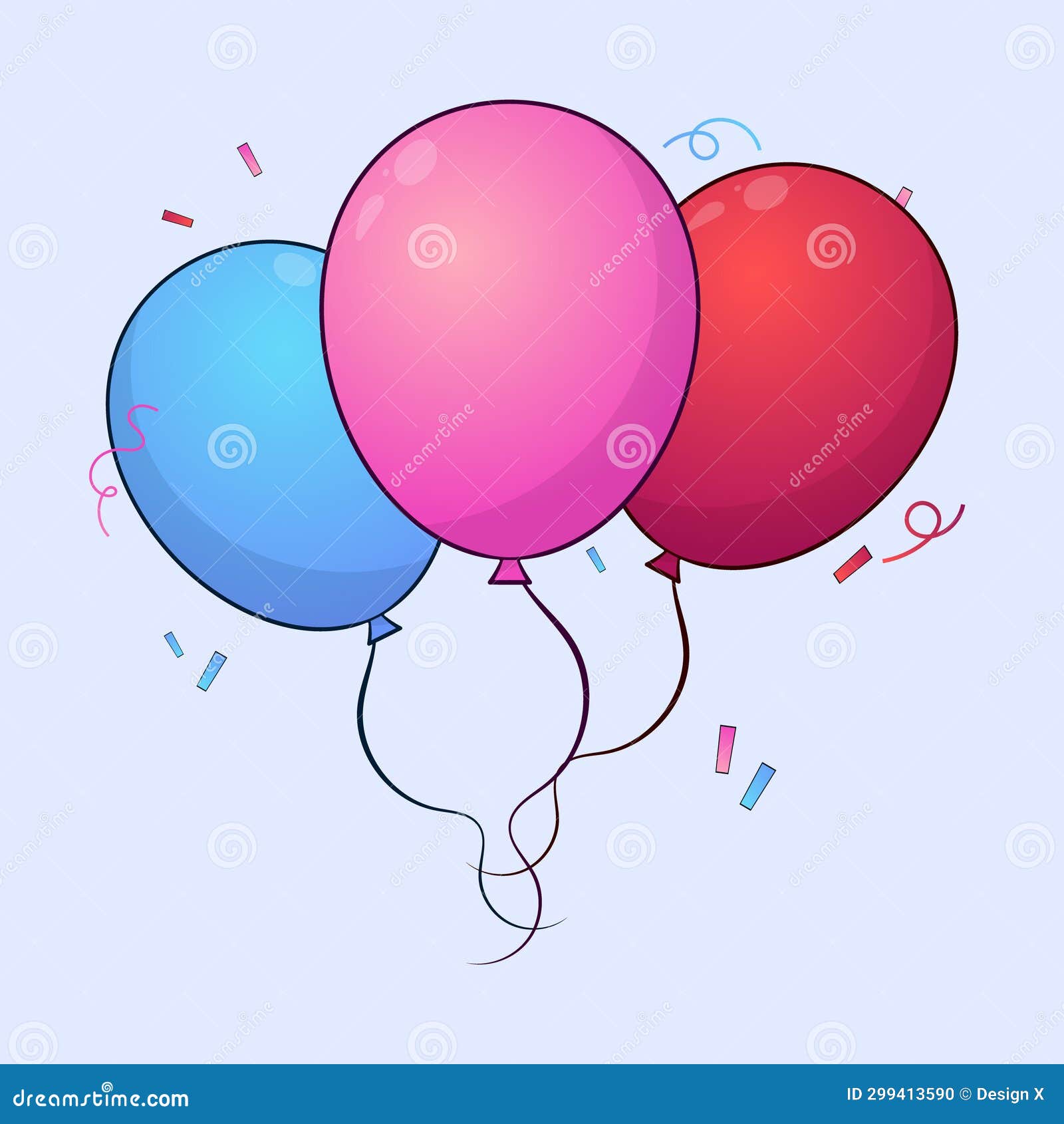 Party Balloons Illustration Vector Icon Celebration Stock Vector ...