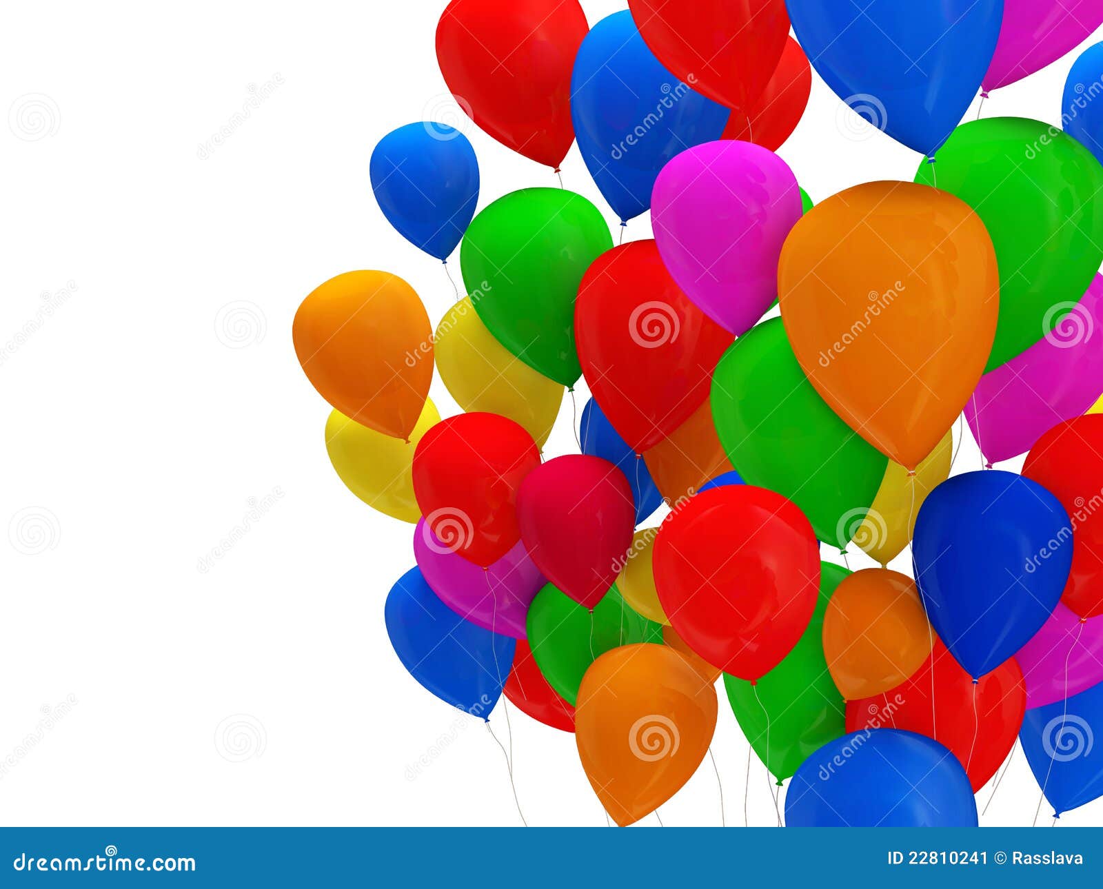 Party Balloons Multicolor on White Background Stock Illustration ...