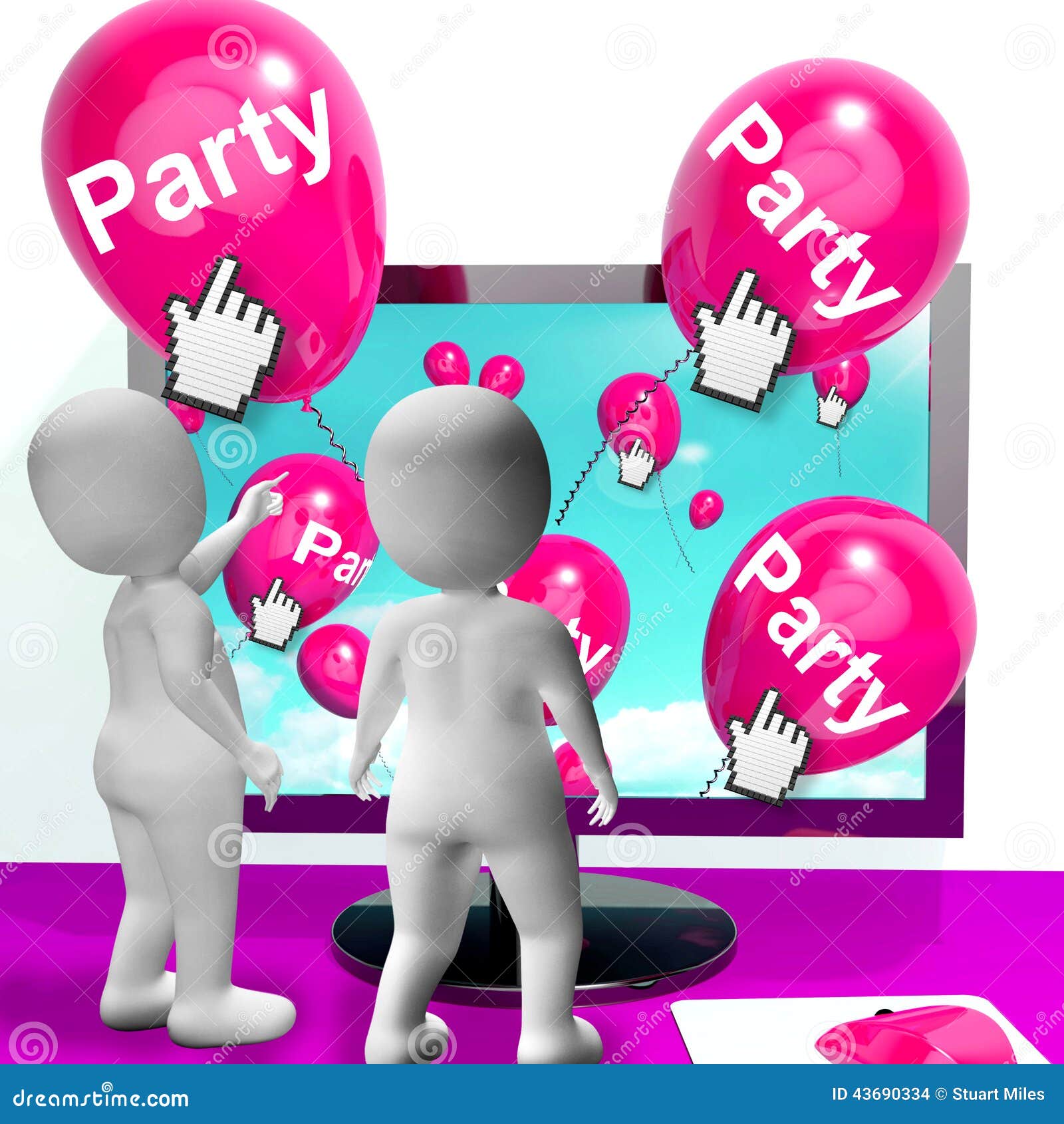 Party Balloons Represent Internet Parties and Invitations Stock ...