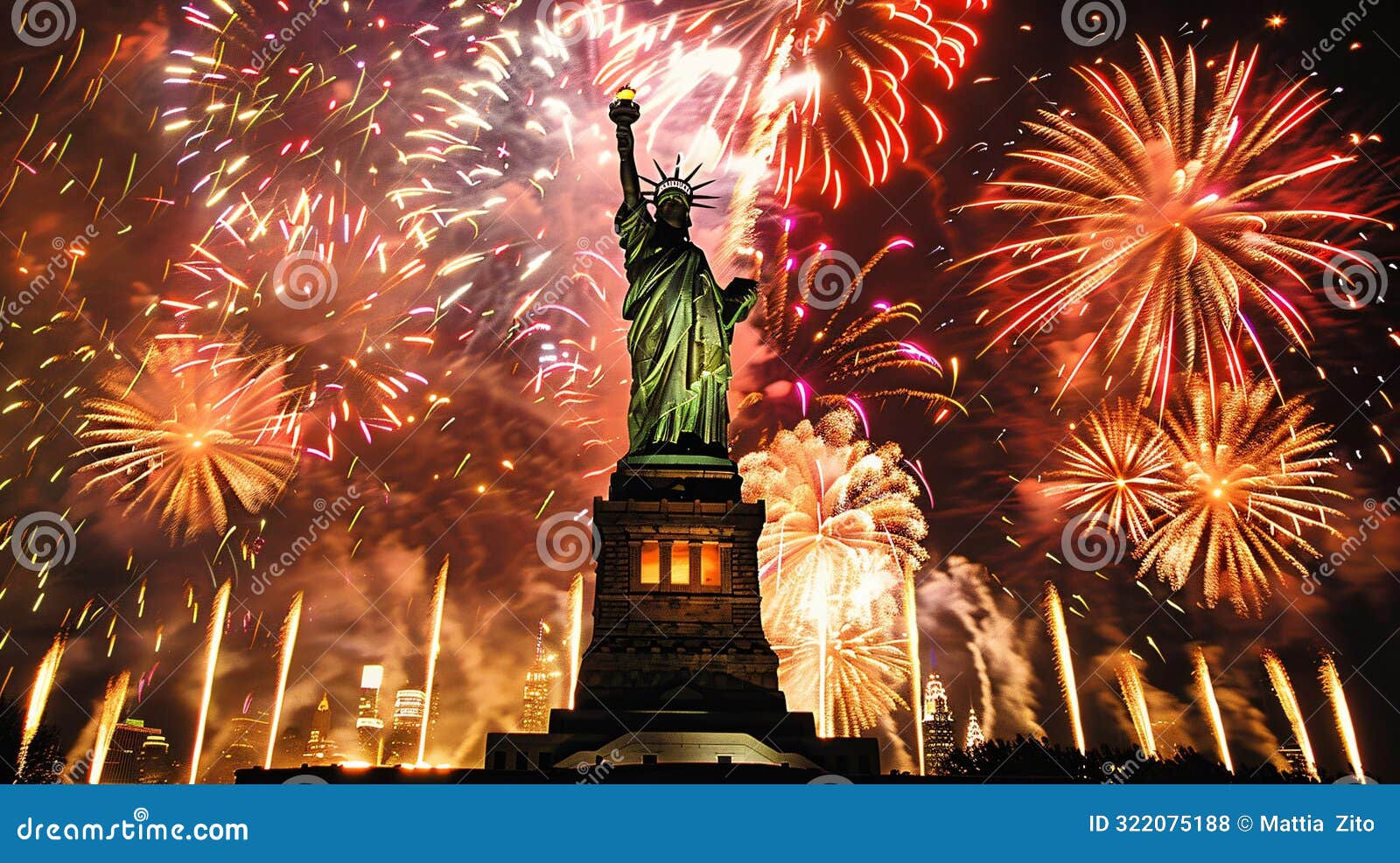 The Party Behind the Statue of Liberty Stock Photo - Image of freedom ...
