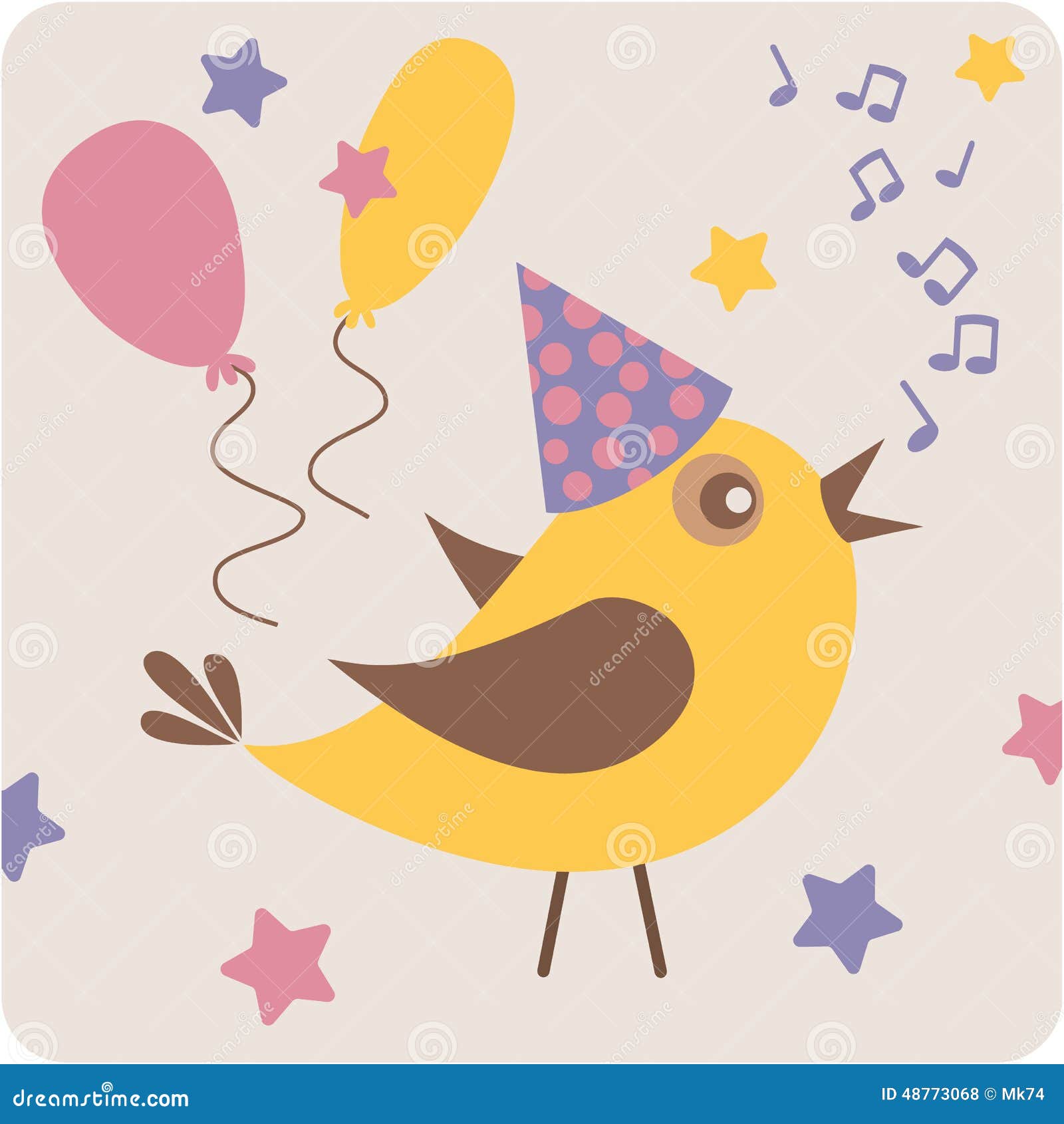 Party bird stock illustration. Illustration of carnival - 48773068