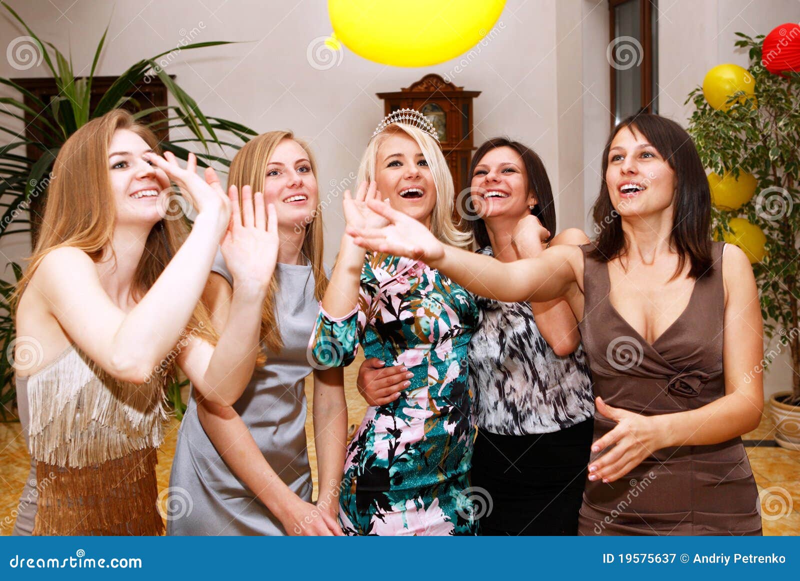 Party Bridesmaids before the Wedding Stock Image - Image of color ...