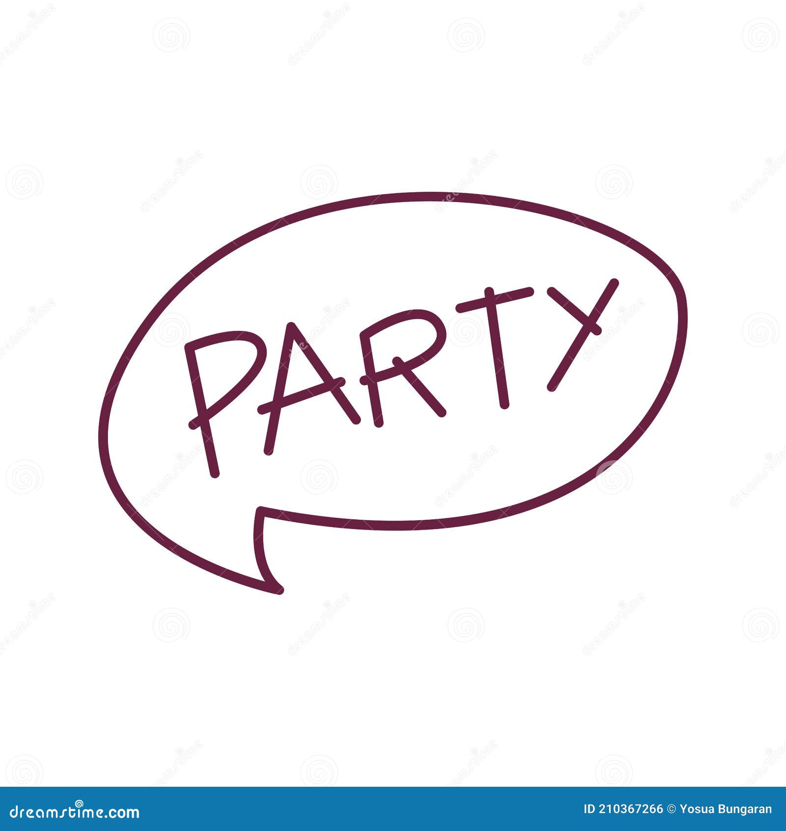Party Bubble Chat Cartoon Doodle Hand Drawn Concept Vector Illustration ...