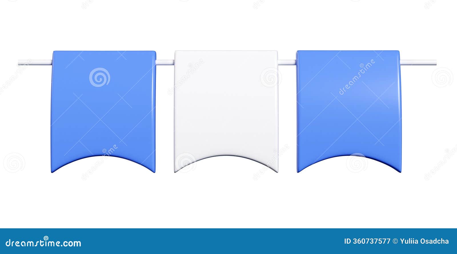 Party Bunting 3d Render with Curved Bottom Flags Stock Illustration ...