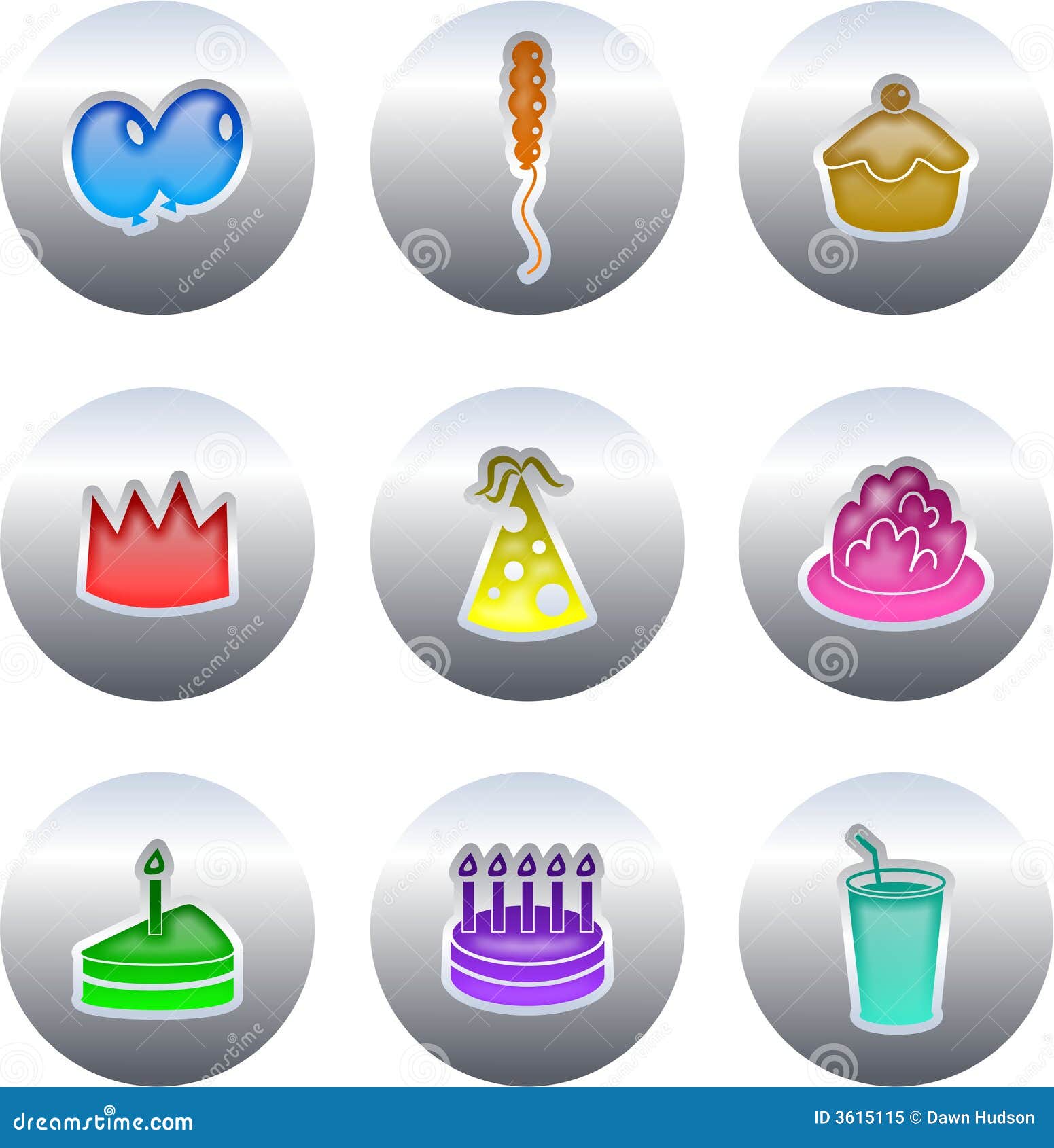 Party buttons stock illustration. Illustration of design - 3615115